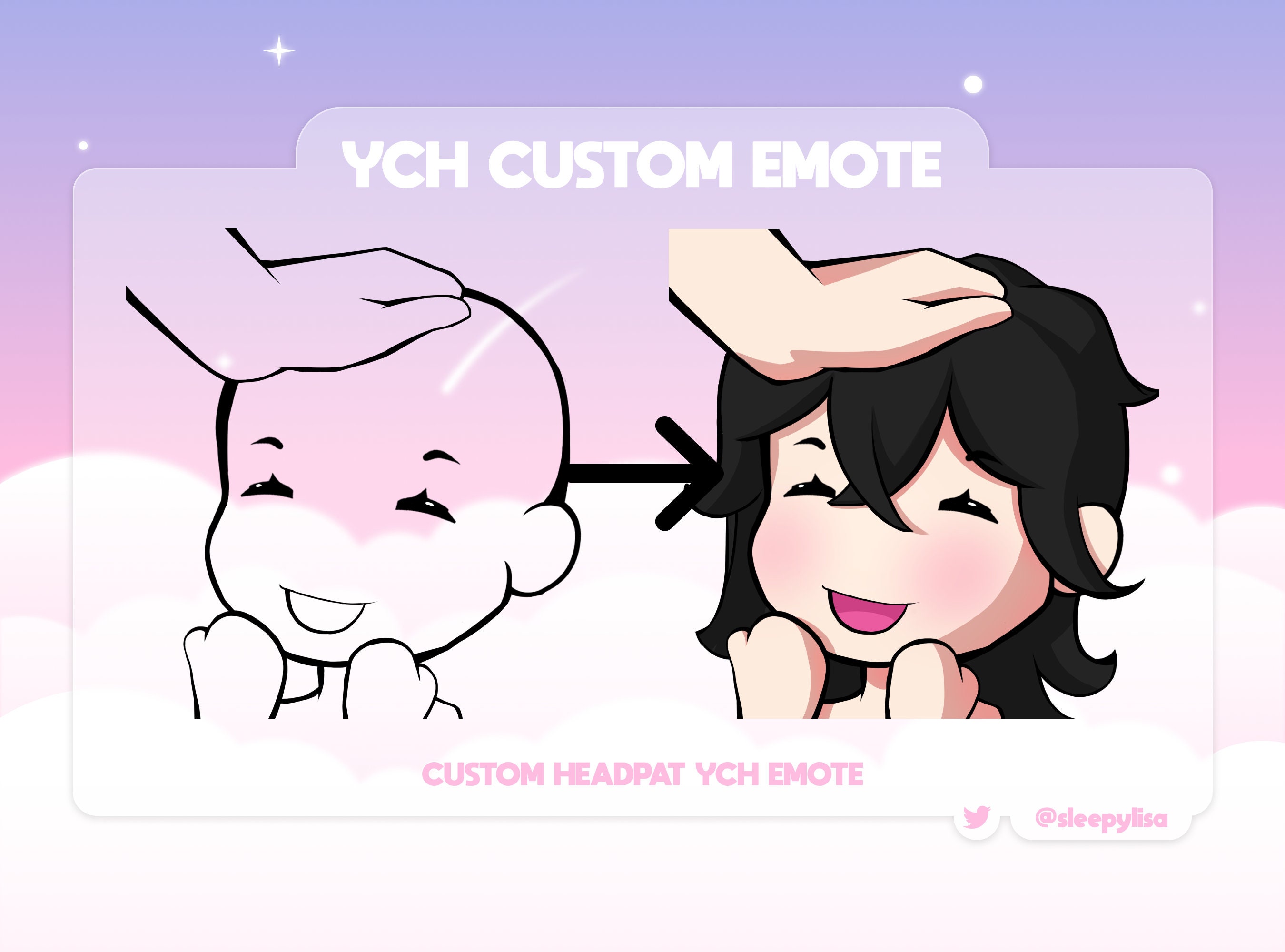 YCH Head Pat Animated Emote Base | Custom Emotes Commission for Your ...