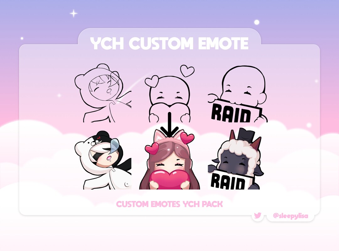 YCH Emote Base Set | Custom Emotes Pack Commission for Your Twitch ...