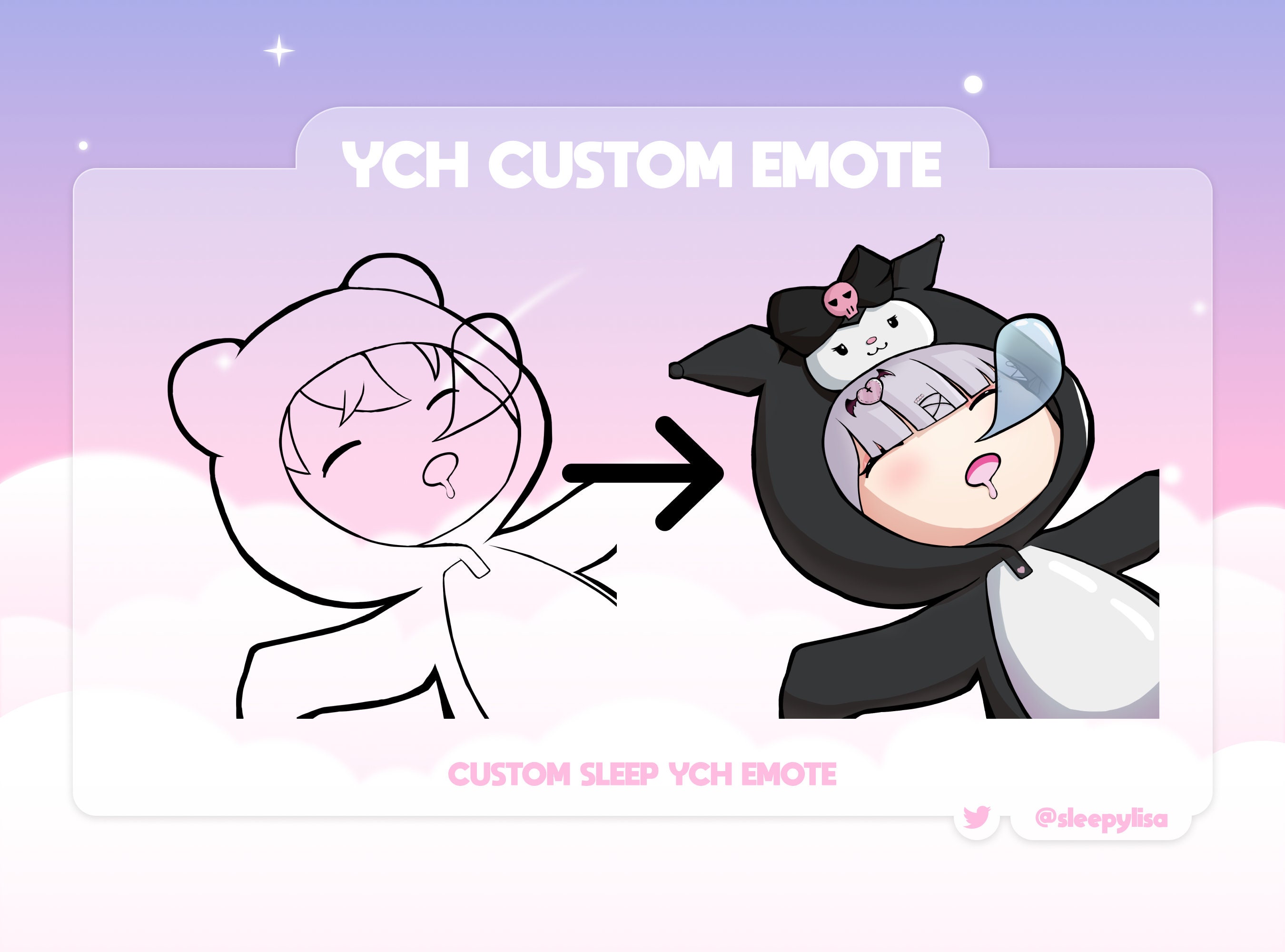 YCH Sleep Emote Base Custom Emotes Commission for Your Twitch/discord ...