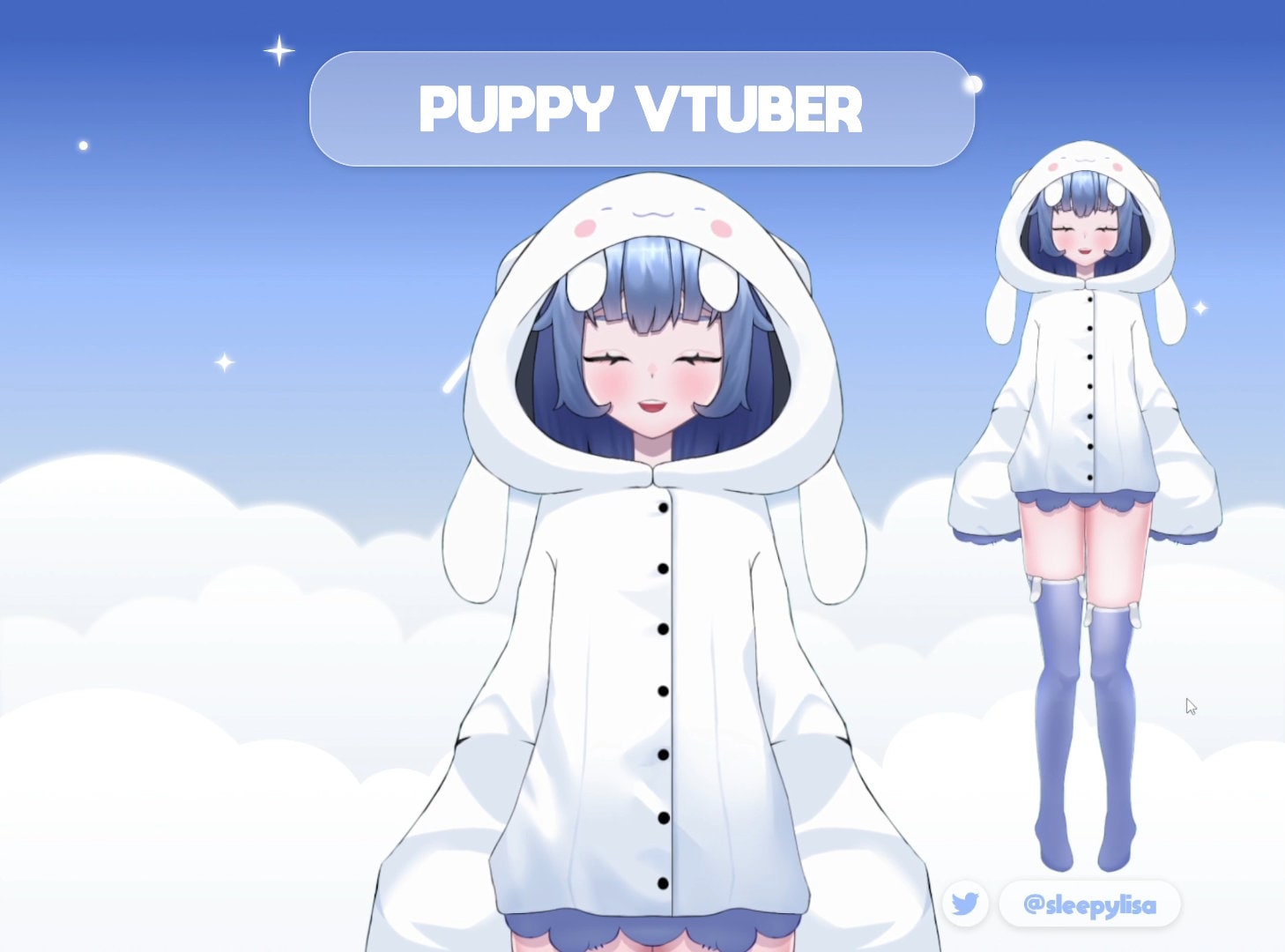 Cute Cinnamon Premade Vtuber Model Live 2d | Ready to Use Full Body ...