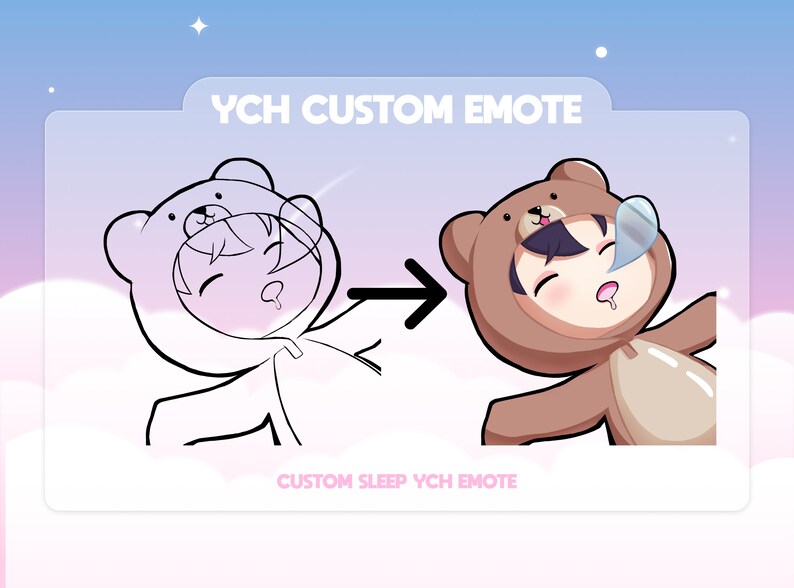 YCH Sleep Emote Base Custom Emotes Commission for Your - Etsy