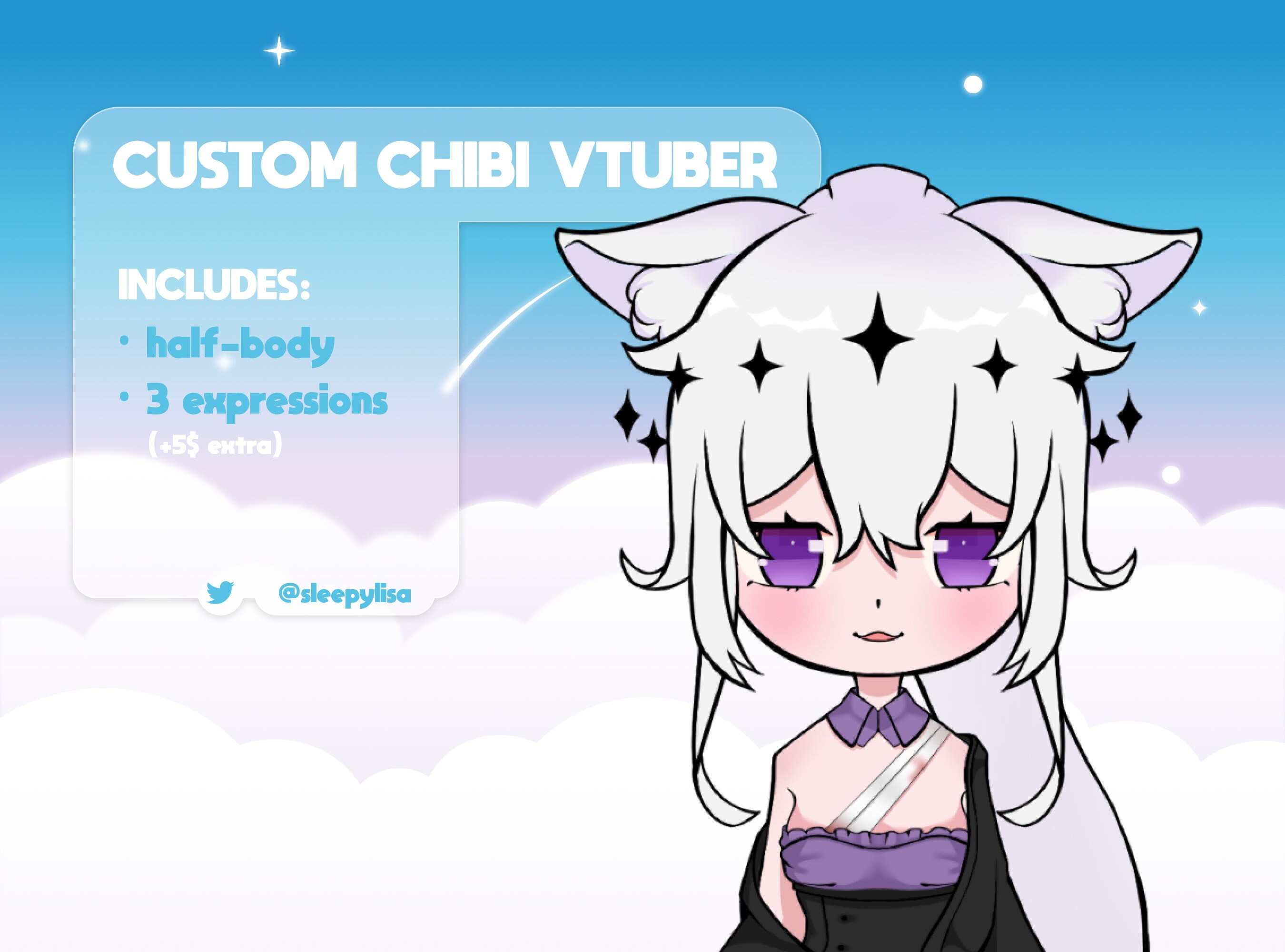 Custom Chibi Live 2d Vtuber Model | Cute Chibi 2d Vtuber Model ...