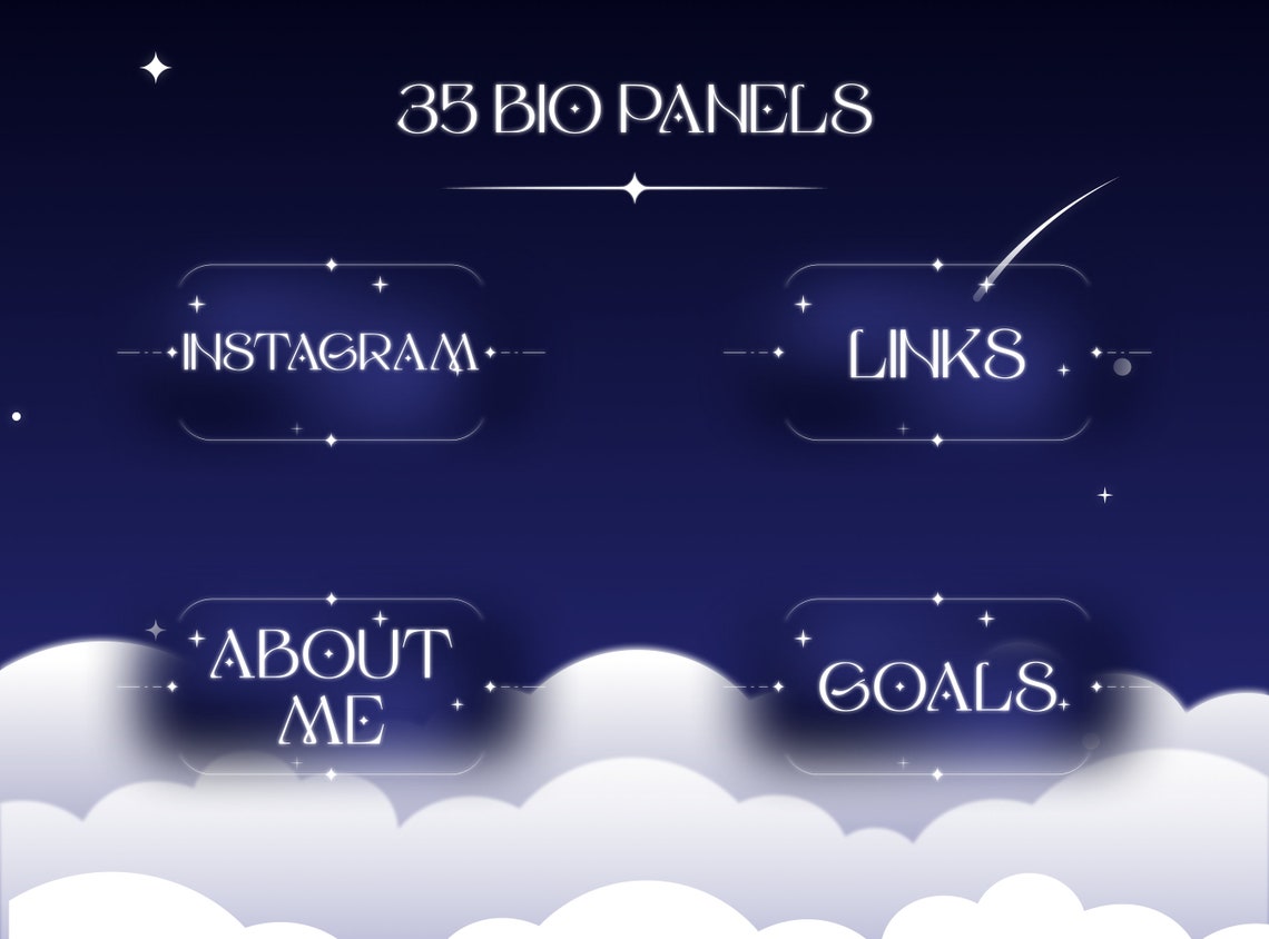 Animated Celestial Twitch Pack Overlay | Aesthetic Ready to Use Twitch ...