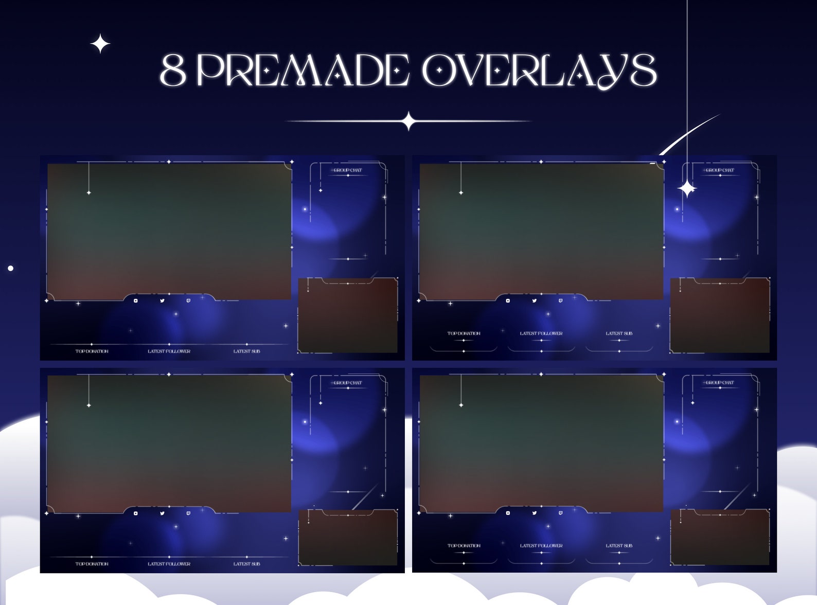 Animated Celestial Twitch Pack Overlay | Aesthetic Ready to Use Twitch ...