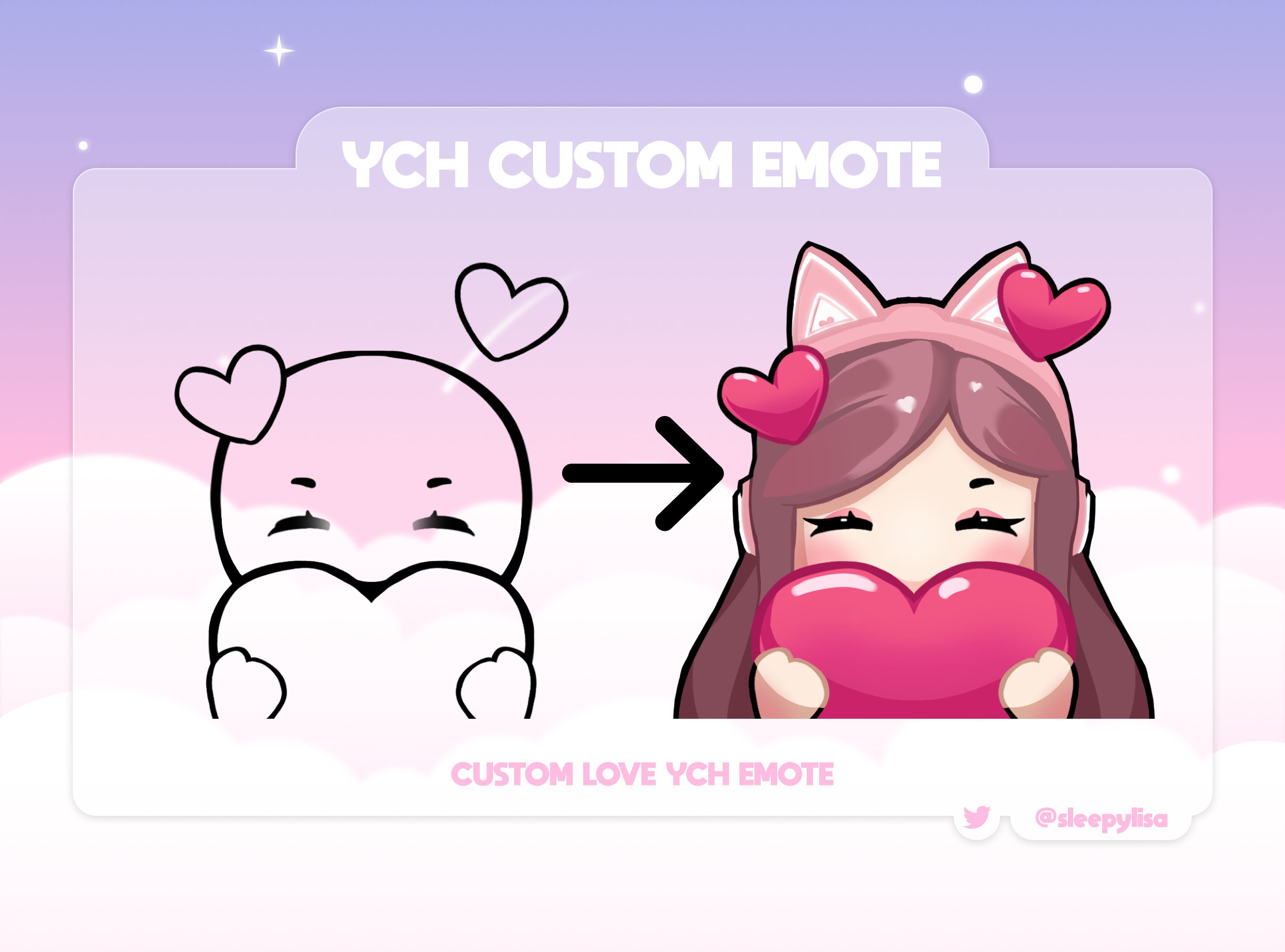 YCH Love Emote Base | Custom Emotes Commission for Your Twitch/discord ...