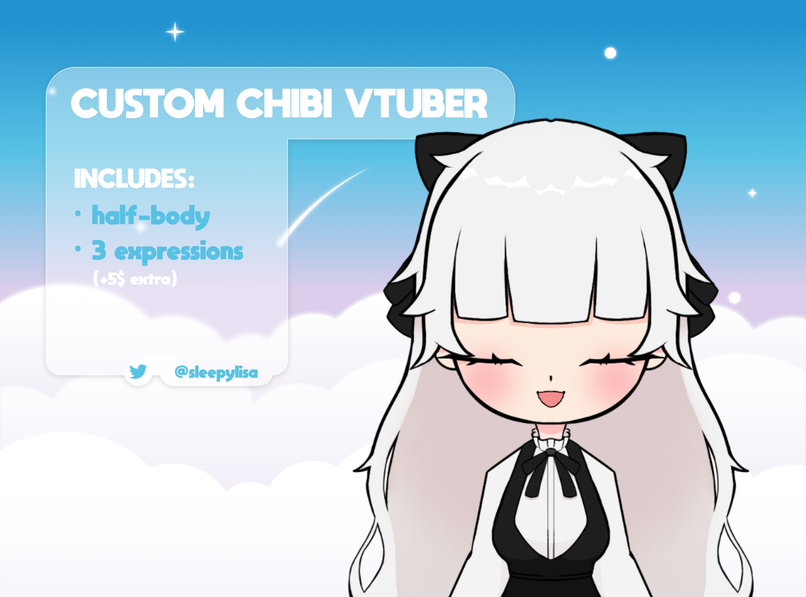 Custom Chibi Live 2d Vtuber Model | Cute Chibi 2d Vtuber Model ...
