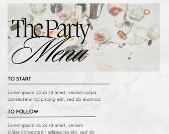 Dinner Party Customizable Menu Template - Etsy