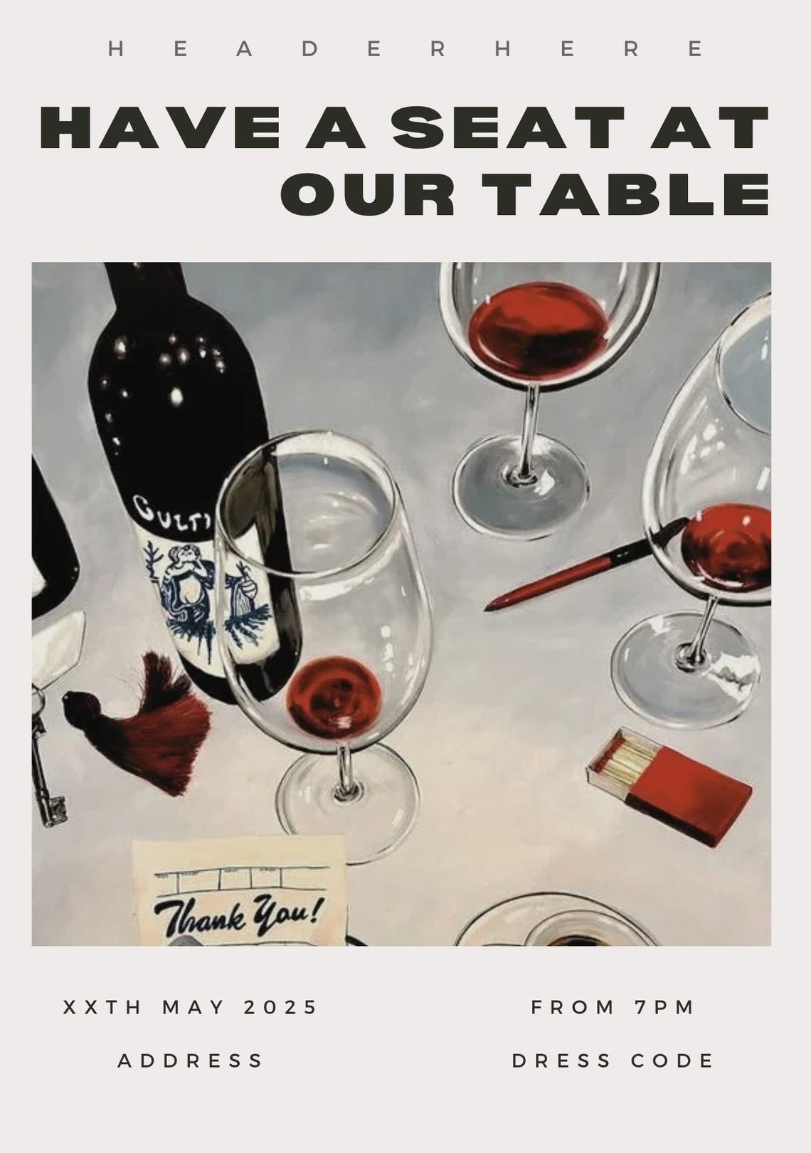 Dinner Party Invitation - Wine Night - Etsy
