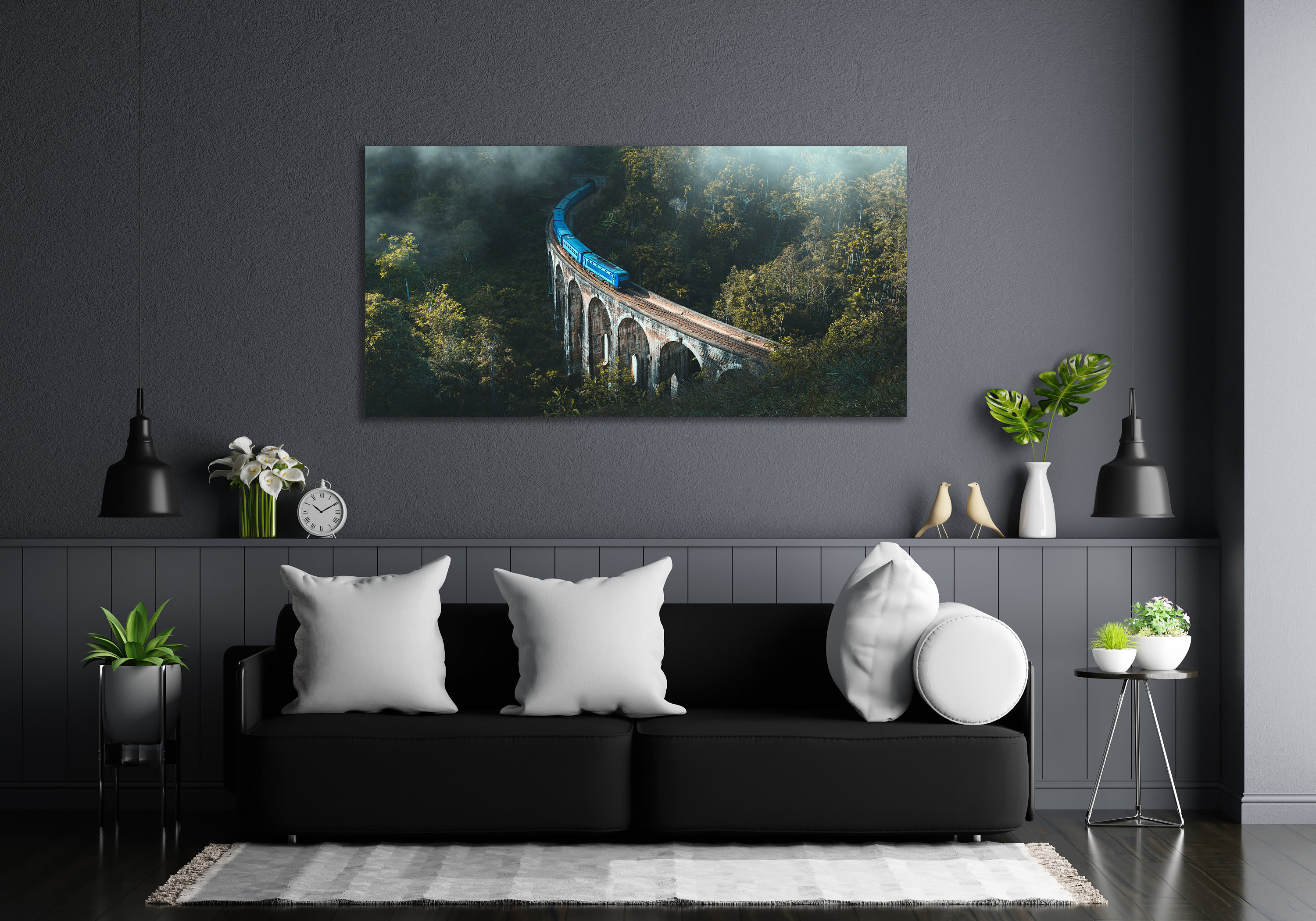 Landscape Wall Decor Train Wall Art Extra Large Wall Decor - Etsy