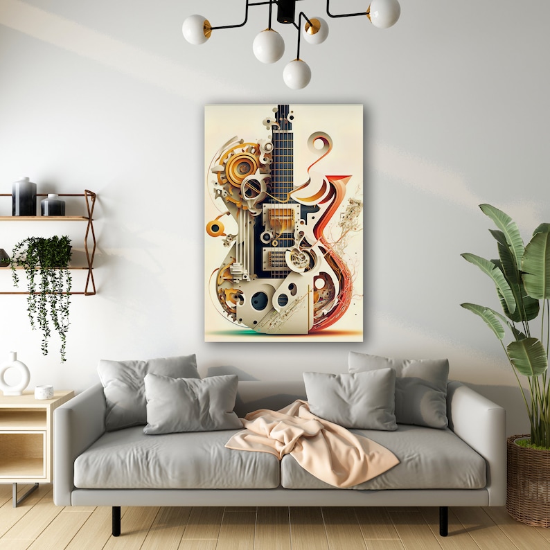 Guitar Wall Art, Rock Artwork, Music Room Wall Decor, Musician's Gift ...