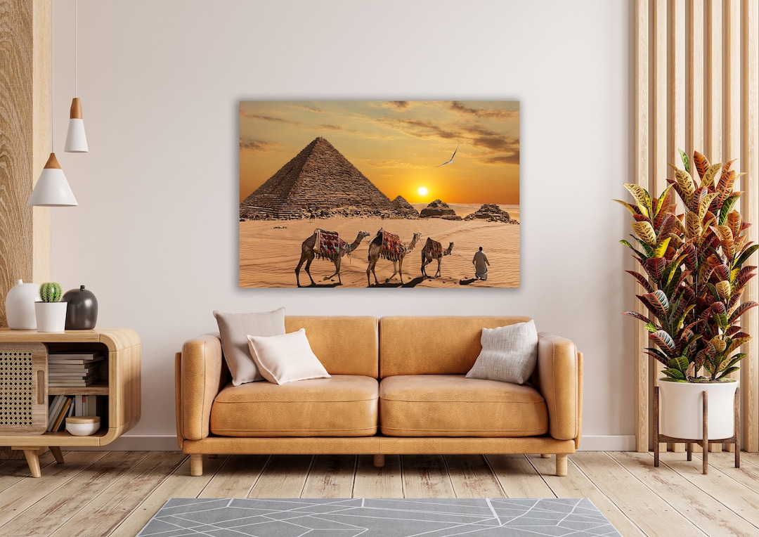 Egypt Pyramid Sunset, Pyramid Wall Decor, Pyramid Wall Art, Egypt Wall ...