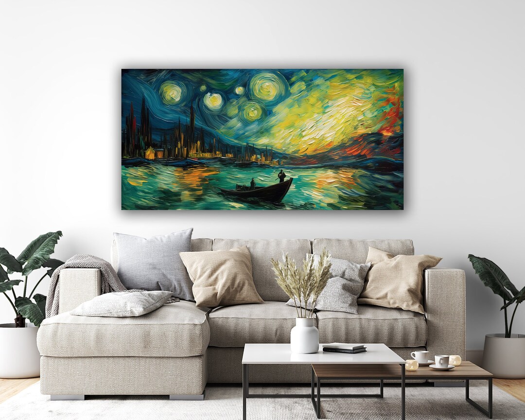 Boat Wall Decor, Vincent Van Gogh Style, Wall Art, Home Decor, Office Decor, Fine Art, Classic ...