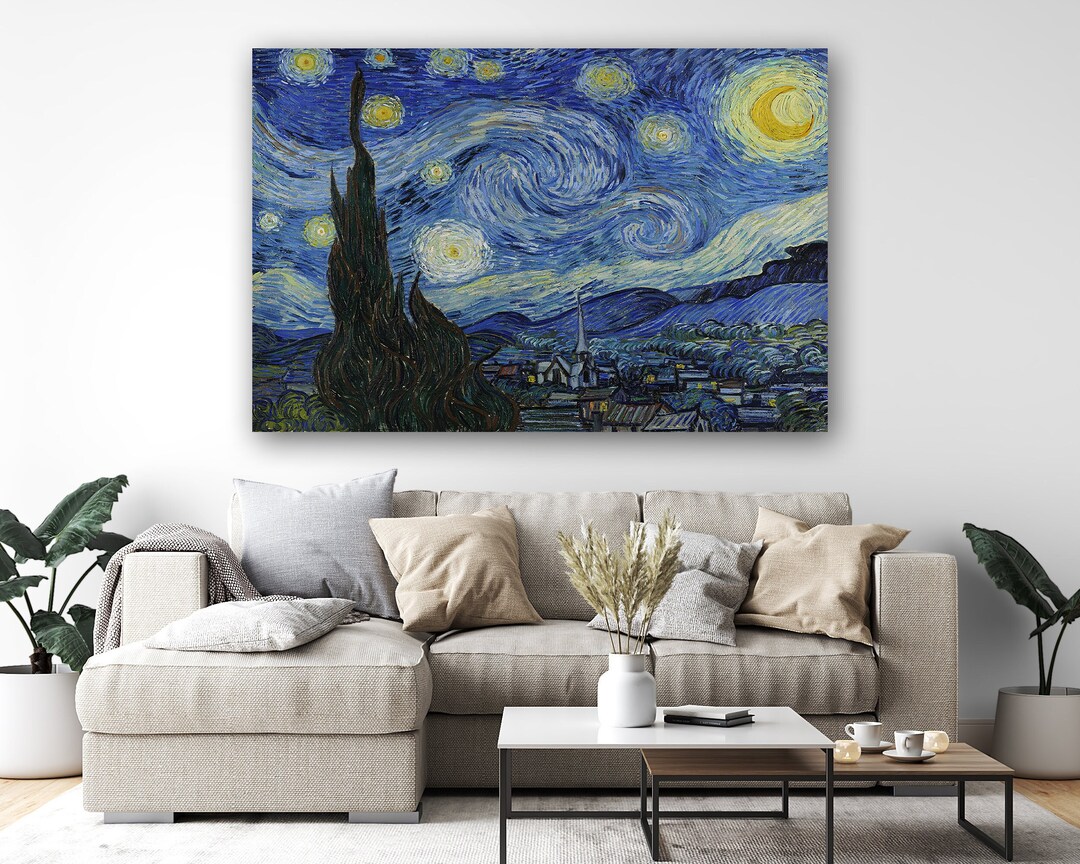 Vincent Van Gogh Starry Night 1889, Starry Night Wall Decor, Home Decor ...