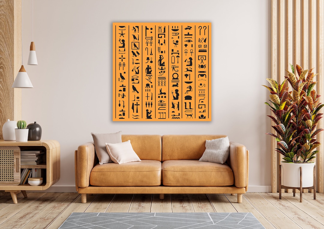 Hieroglyphics Wall Art, Hieroglyph Canvas, Huge Canvas Wall Art ...
