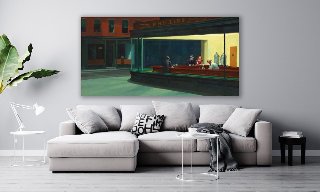 Nighthawks 1942 Canvas Art Print by Edward Hopper, Nighthawks Canvas ...