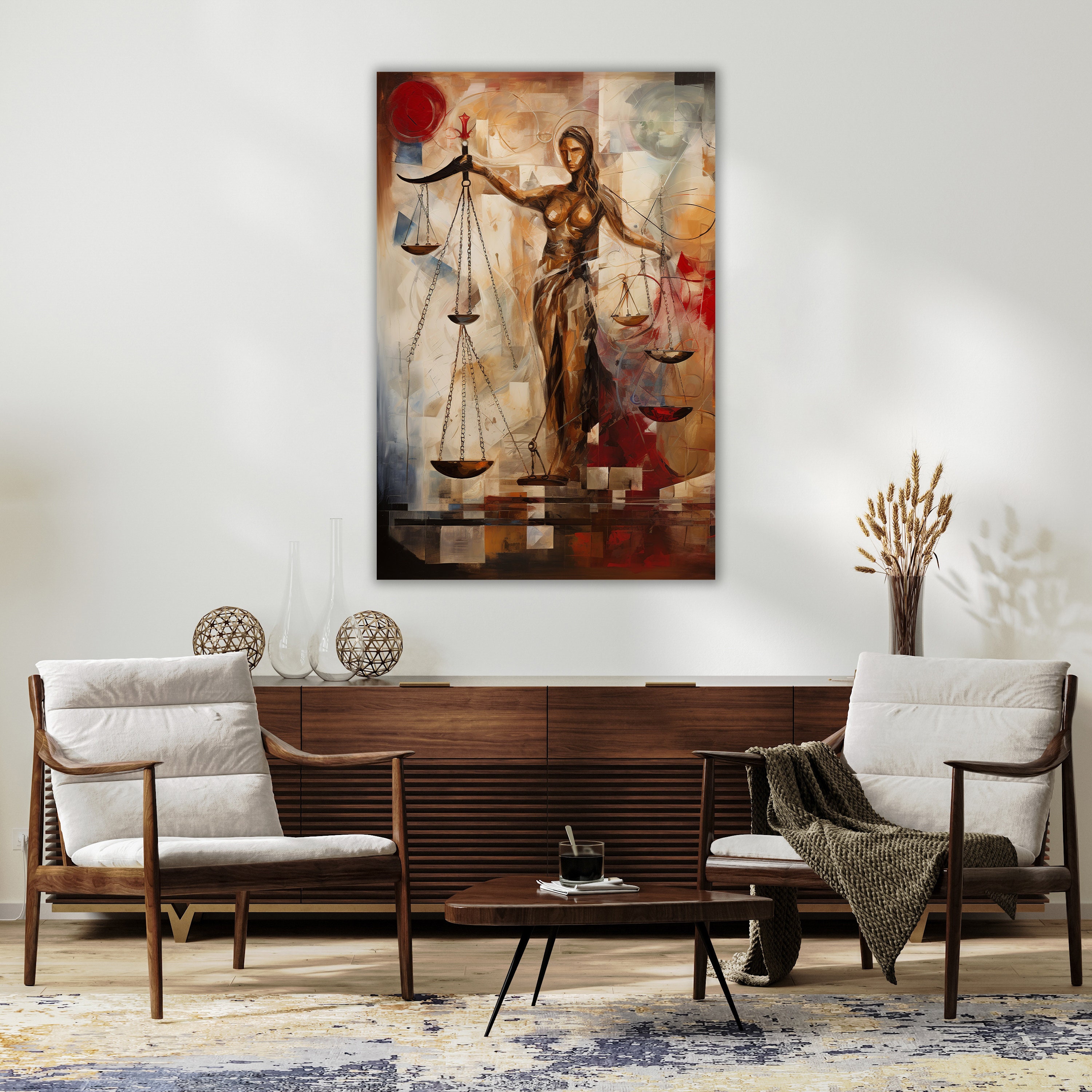 Lady Justice Lawyer Art, Goddess of Justice Canvas Painting , Scales of ...