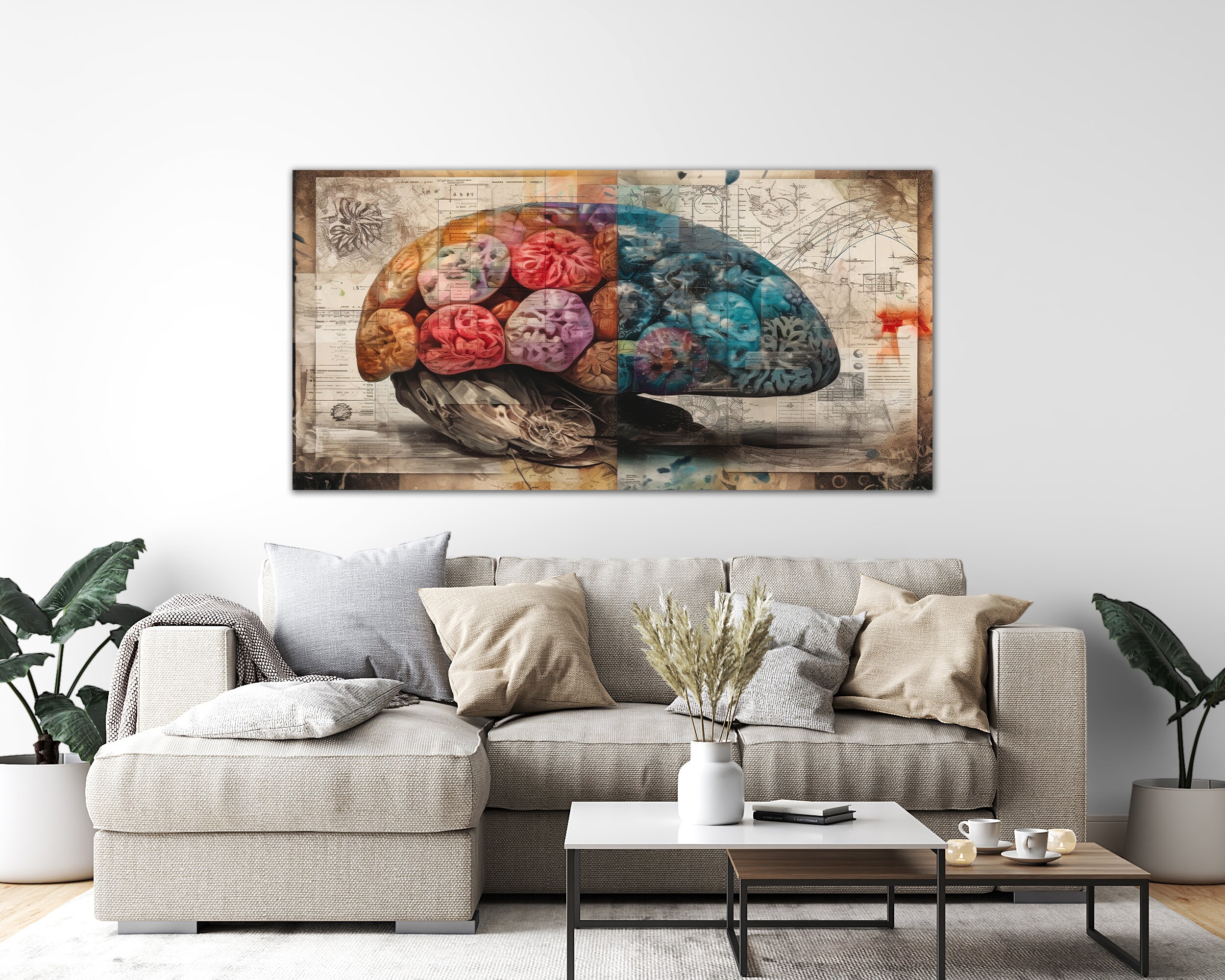 Brain Art Anatomy Print, Psychology, Neurologist Gift, Psychologist Art ...