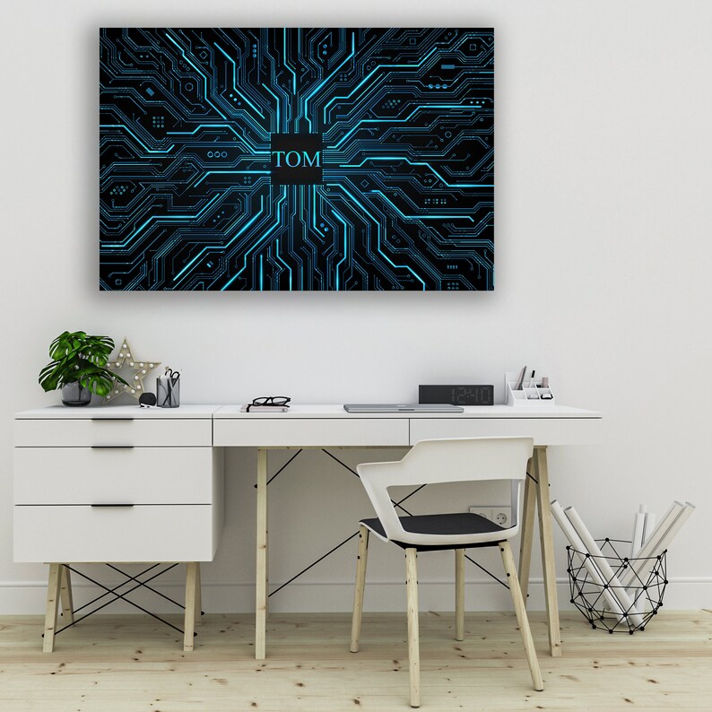 Custom Circuit Board, Personalized Chip Wall Art, Computer Science Gift ...