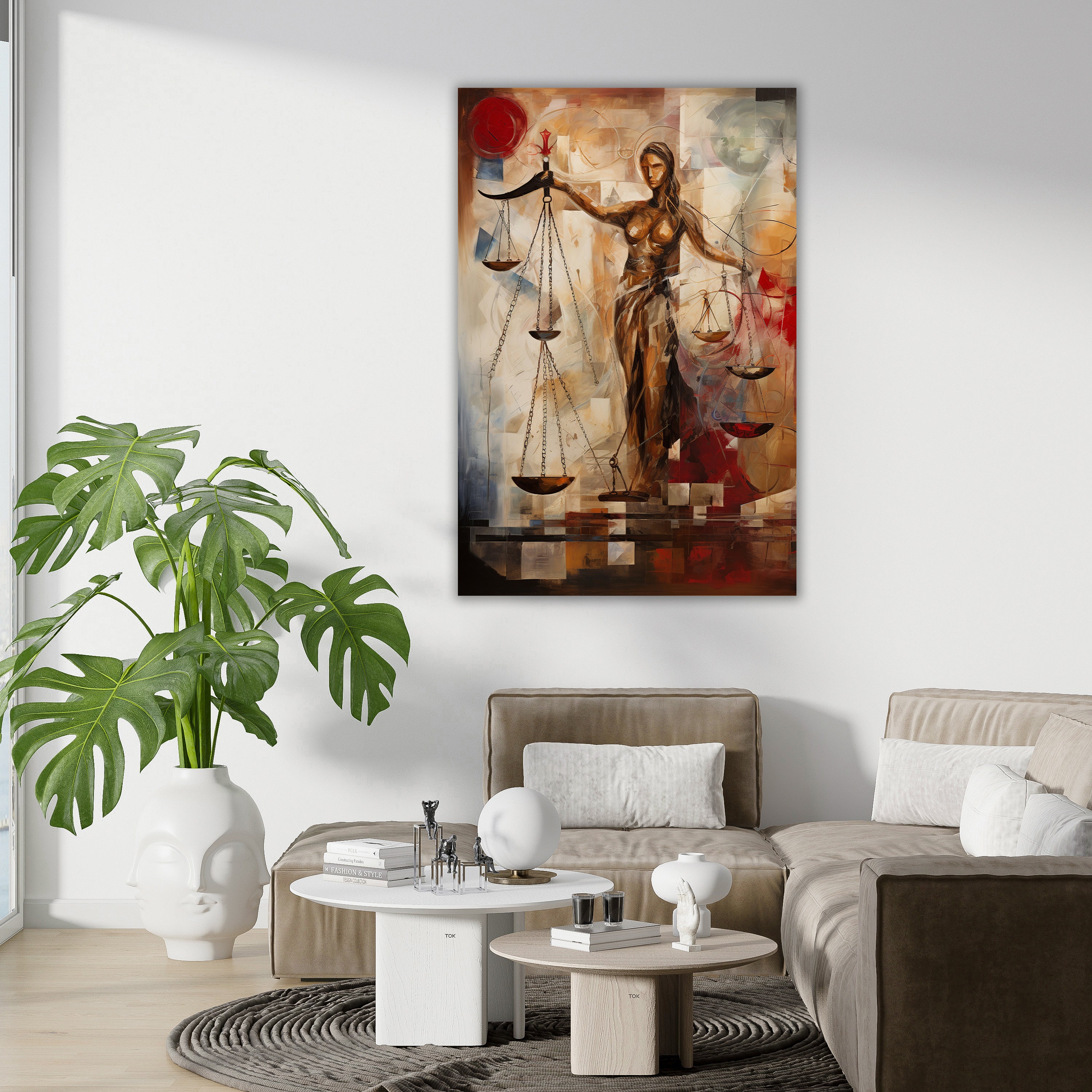 Lady Justice Lawyer Art, Goddess of Justice Canvas Painting , Scales of ...
