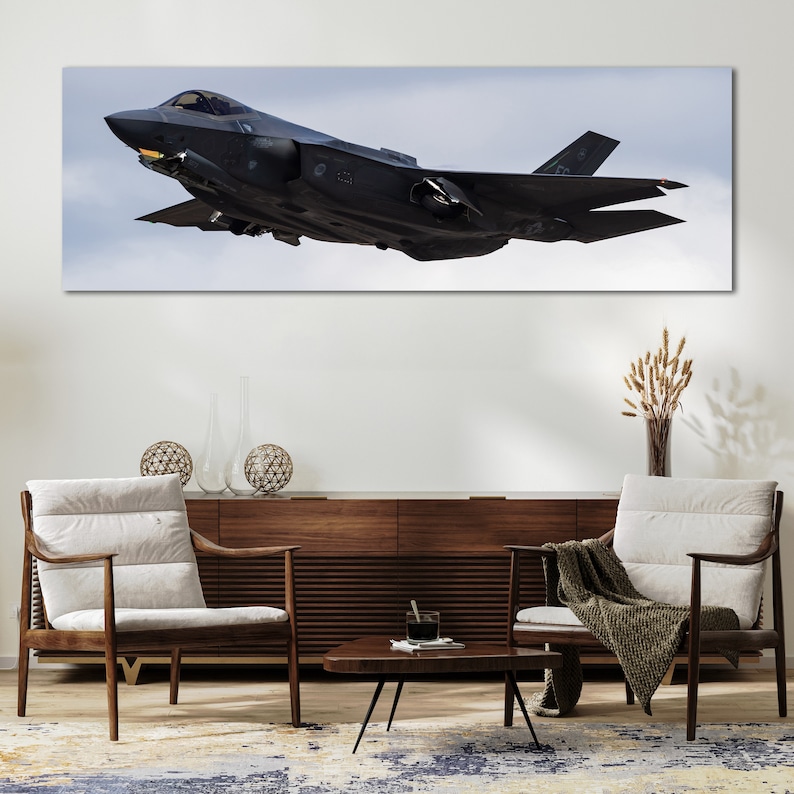 F35 Fighter Jet Wall Decor, F-35 Canvas Print, Military Gift, Gift for ...