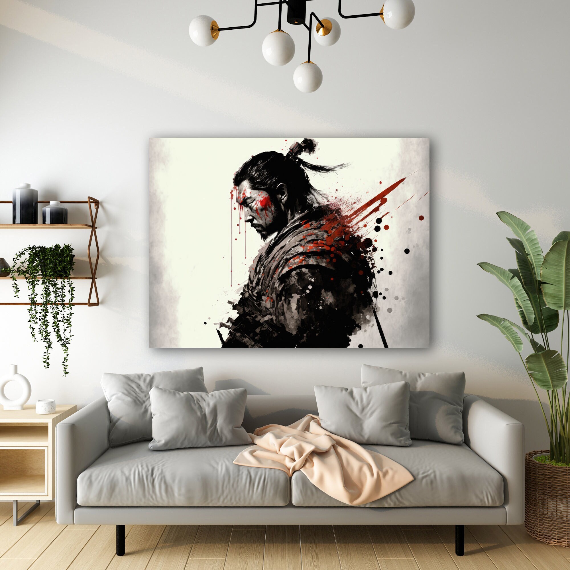 Japanese Samurai Wall Decor, Japanese Art Print, Samurai Artwork ...