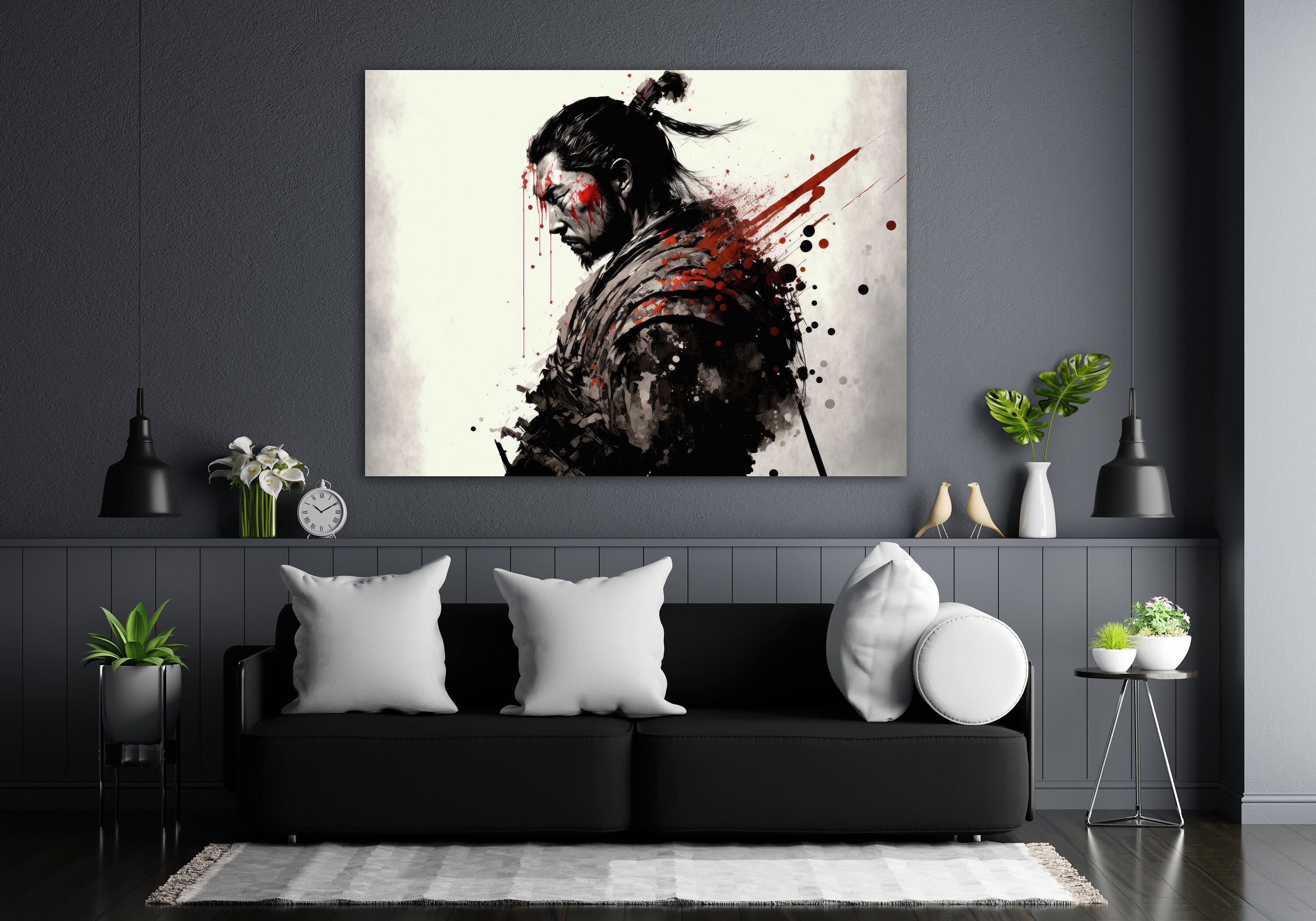 Japanese Samurai Wall Decor, Japanese Art Print, Samurai Artwork ...