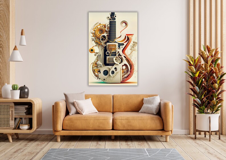 Guitar Wall Art, Rock Artwork, Music Room Wall Decor, Musician's Gift ...