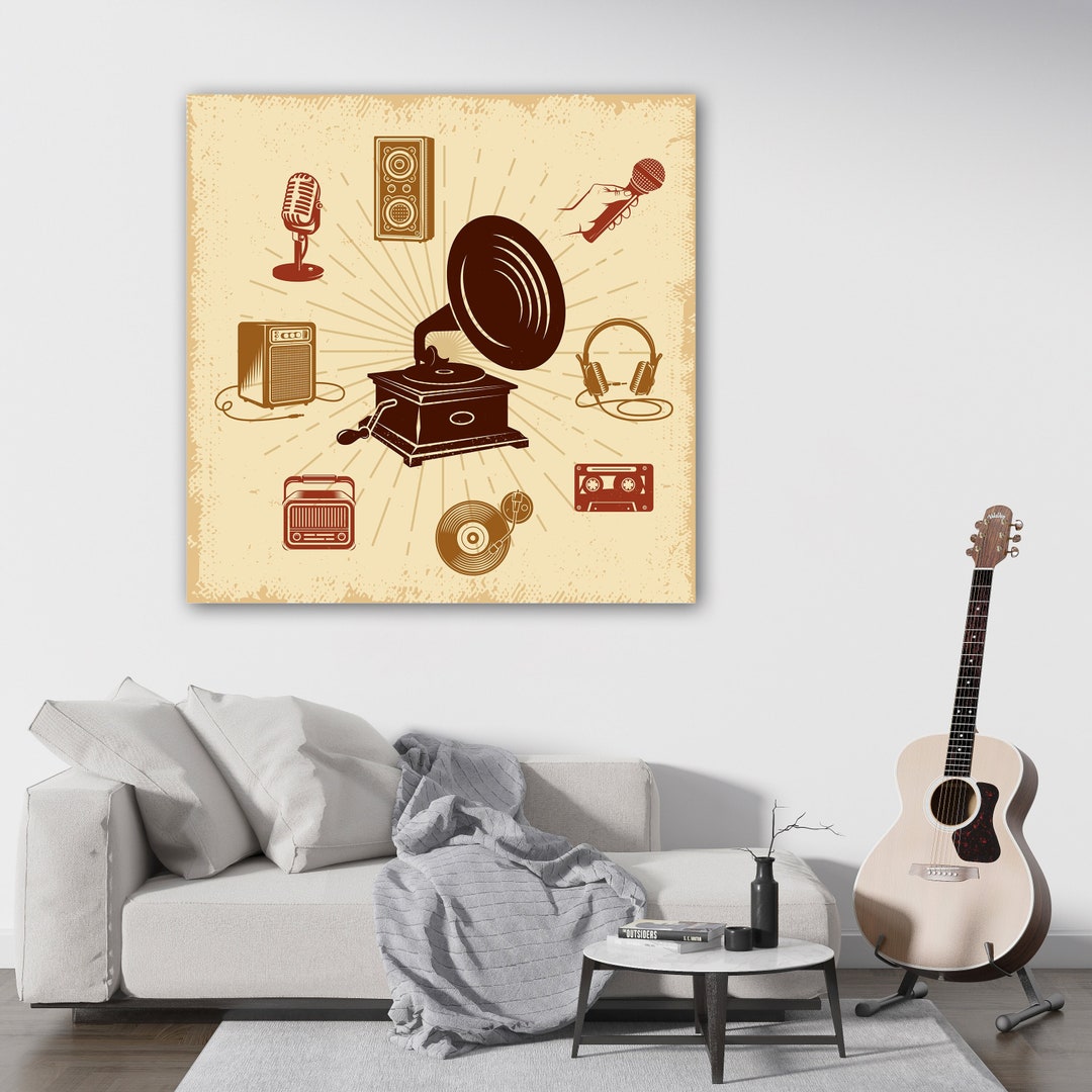Music Instruments Canvas Print, Musical Instruments Decor, Musical ...