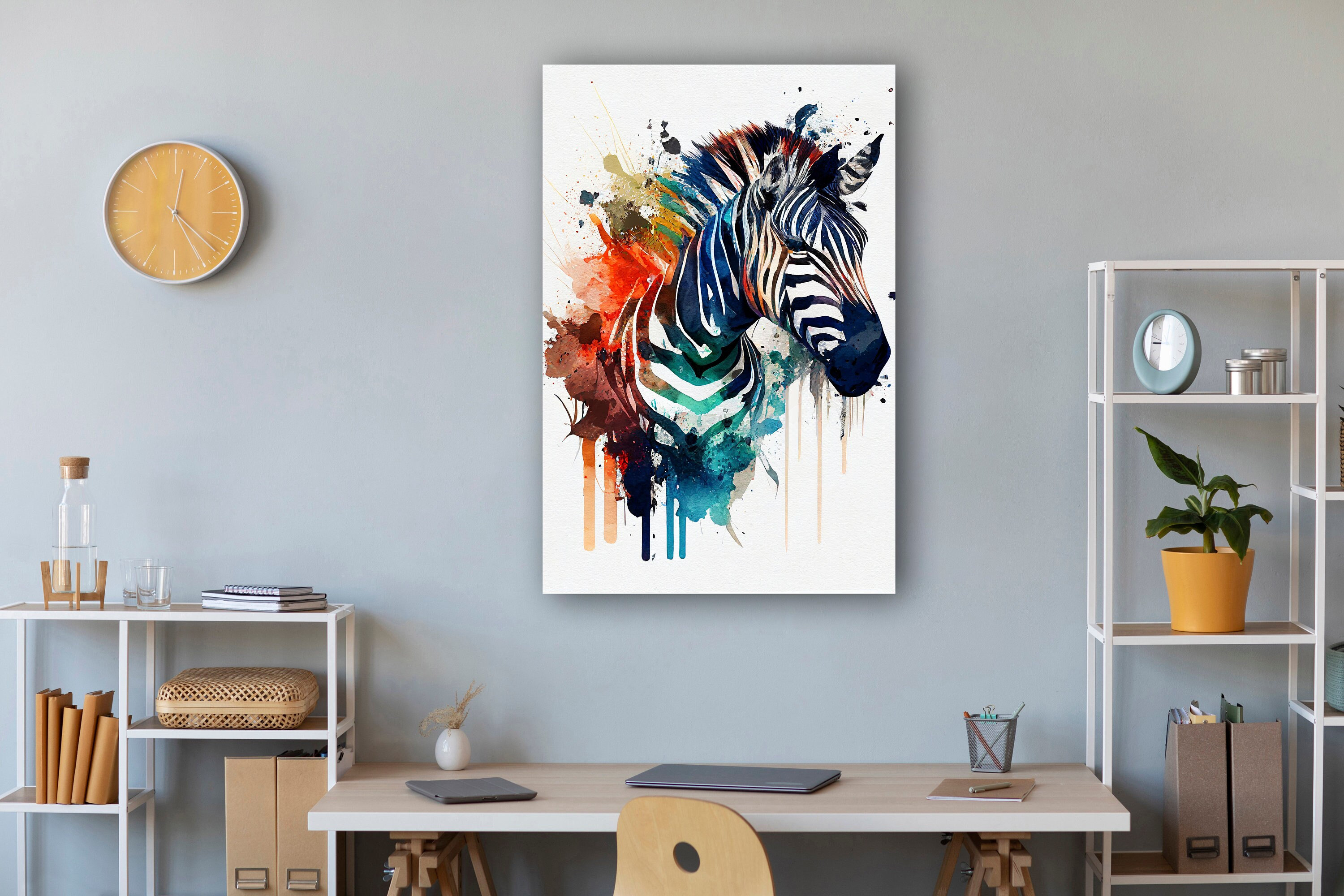 Zebra Artwork, Zebra Wall Decor, Zebra Canvas Print , Zebra Lover Gift ...