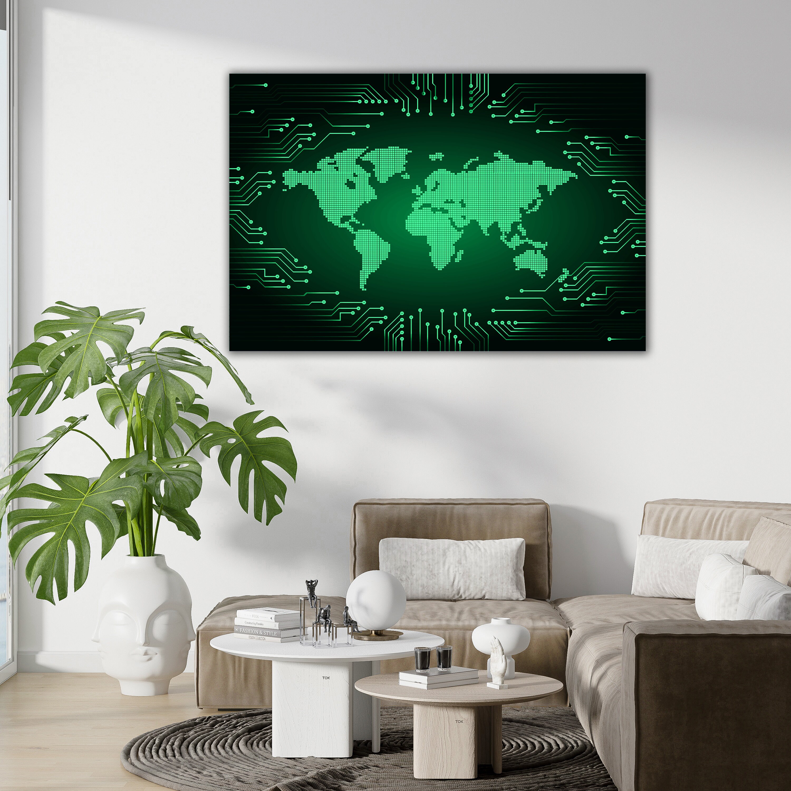 Cpu Chip Circuit Board World Map, Circuit Board Decor, Chip Wall Art ...