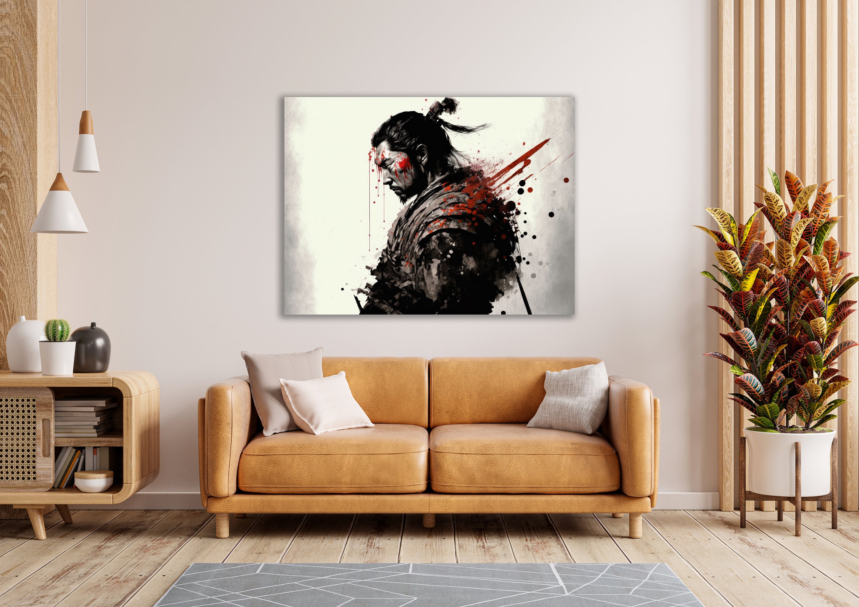 Japanese Samurai Wall Decor, Japanese Art Print, Samurai Artwork ...