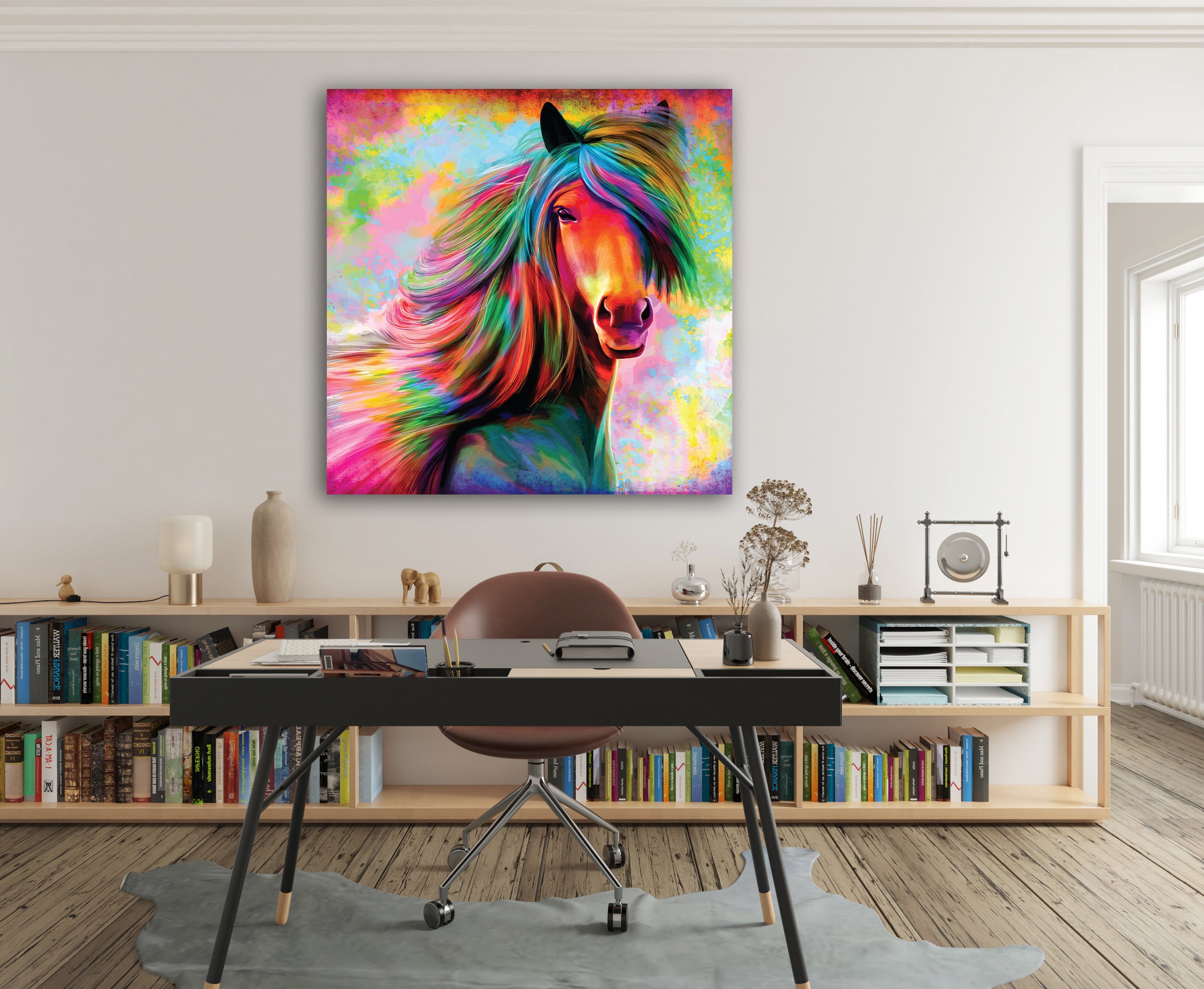 Abstract Horse Decor, Horse Canvas Print, Wild Horse Canvas Wall Art ...