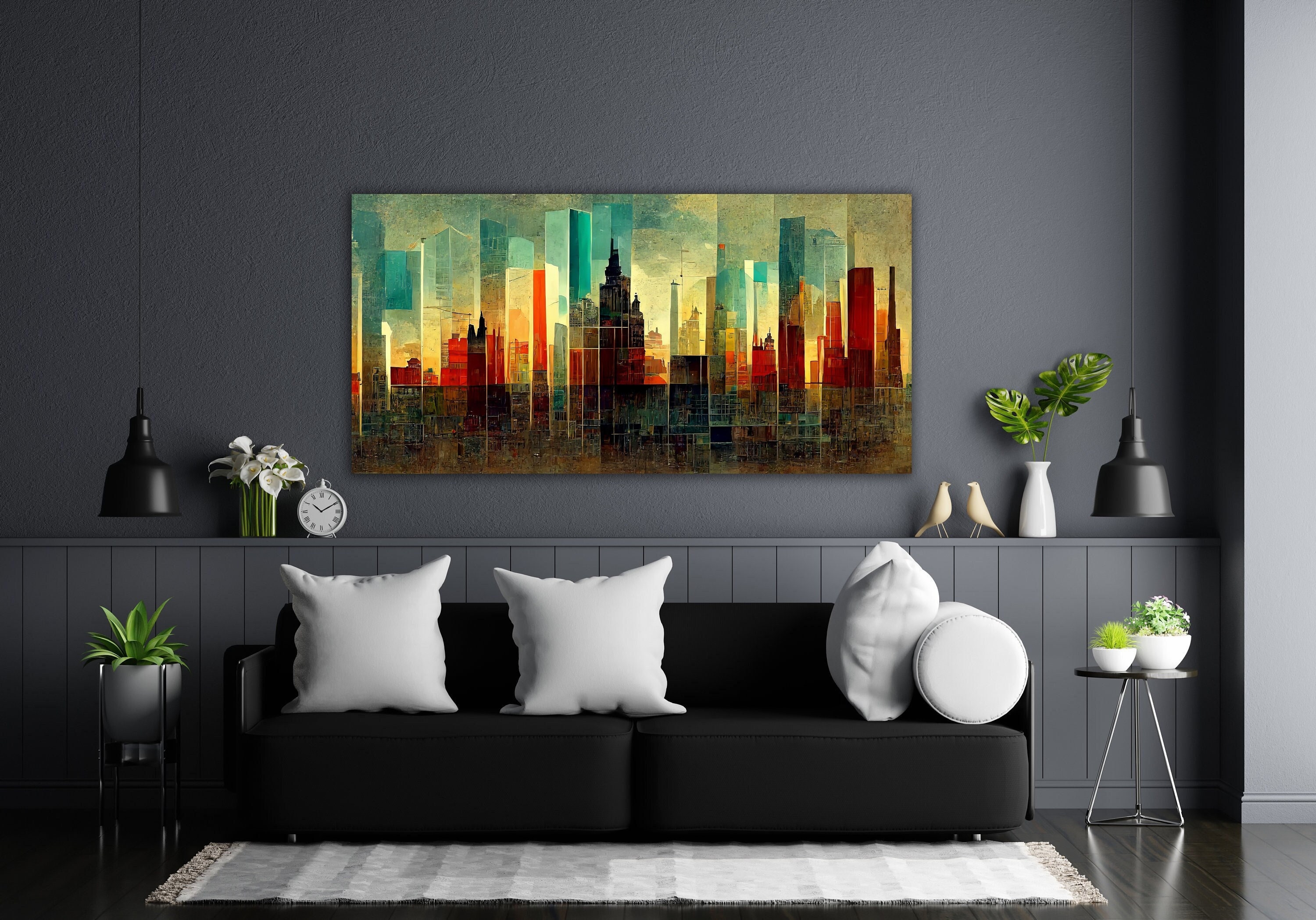 Newyork Cityscape Decor Modern City Wall Decor City Wall - Etsy