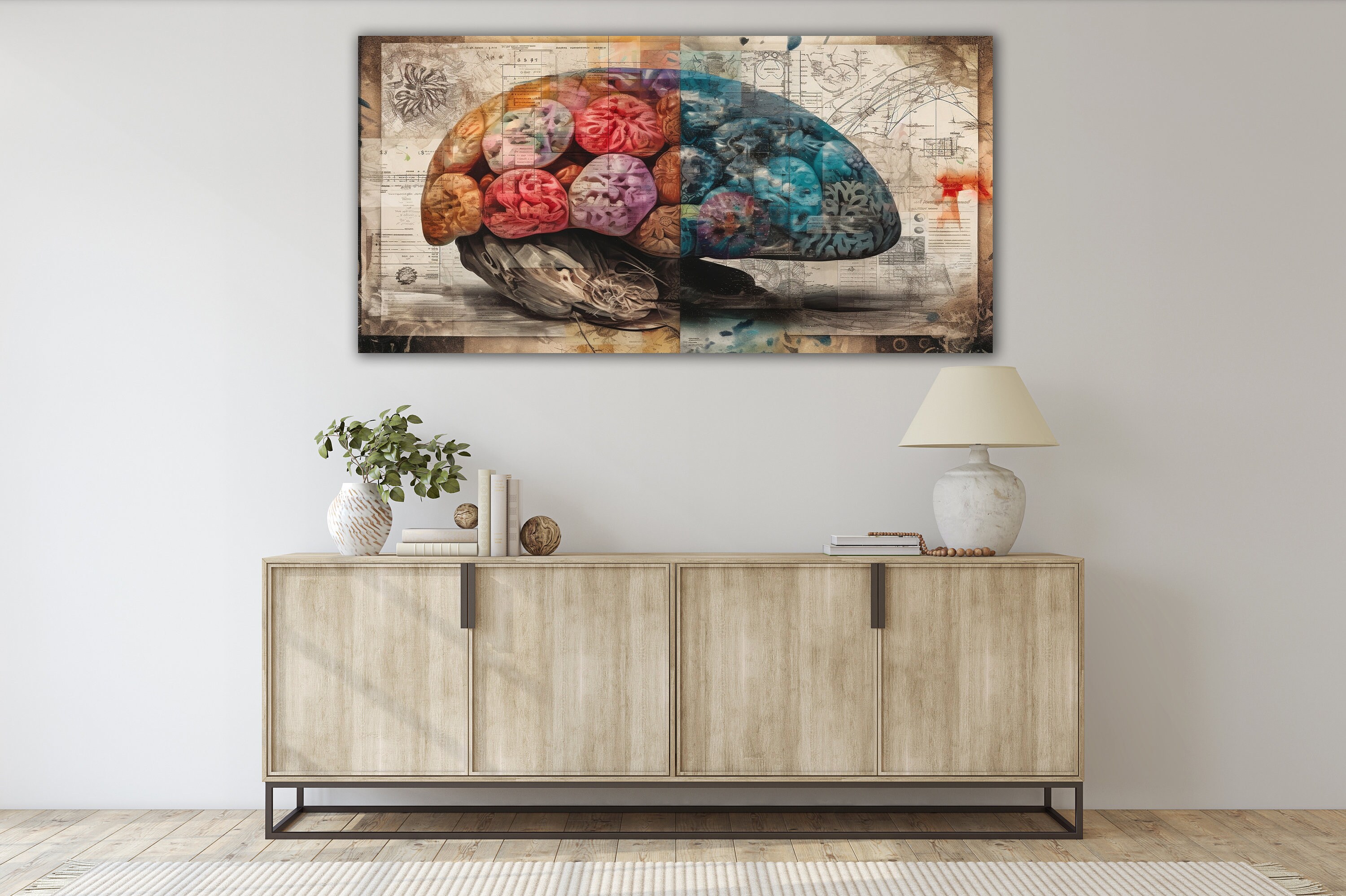 Brain Art Anatomy Print, Psychology, Neurologist Gift, Psychologist Art ...