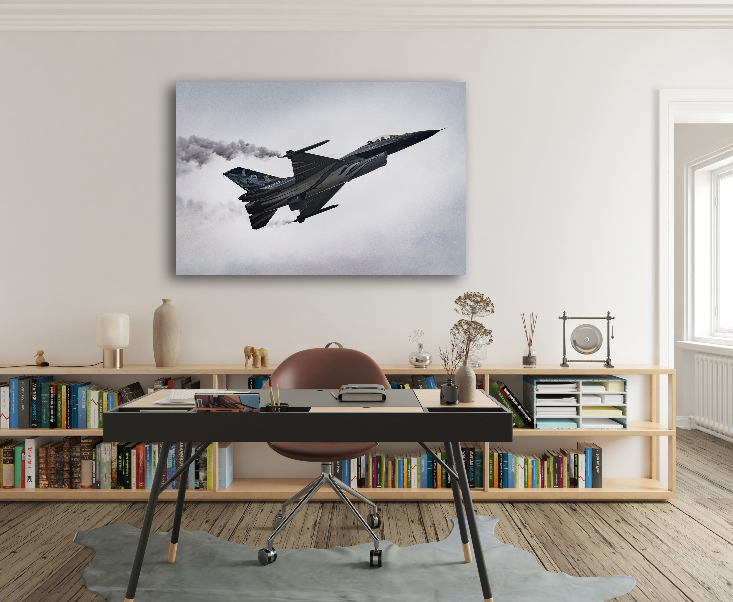 F-16 Wall Decor, Fighter Jet Canvas Wall Art, Home & Office Decoration ...