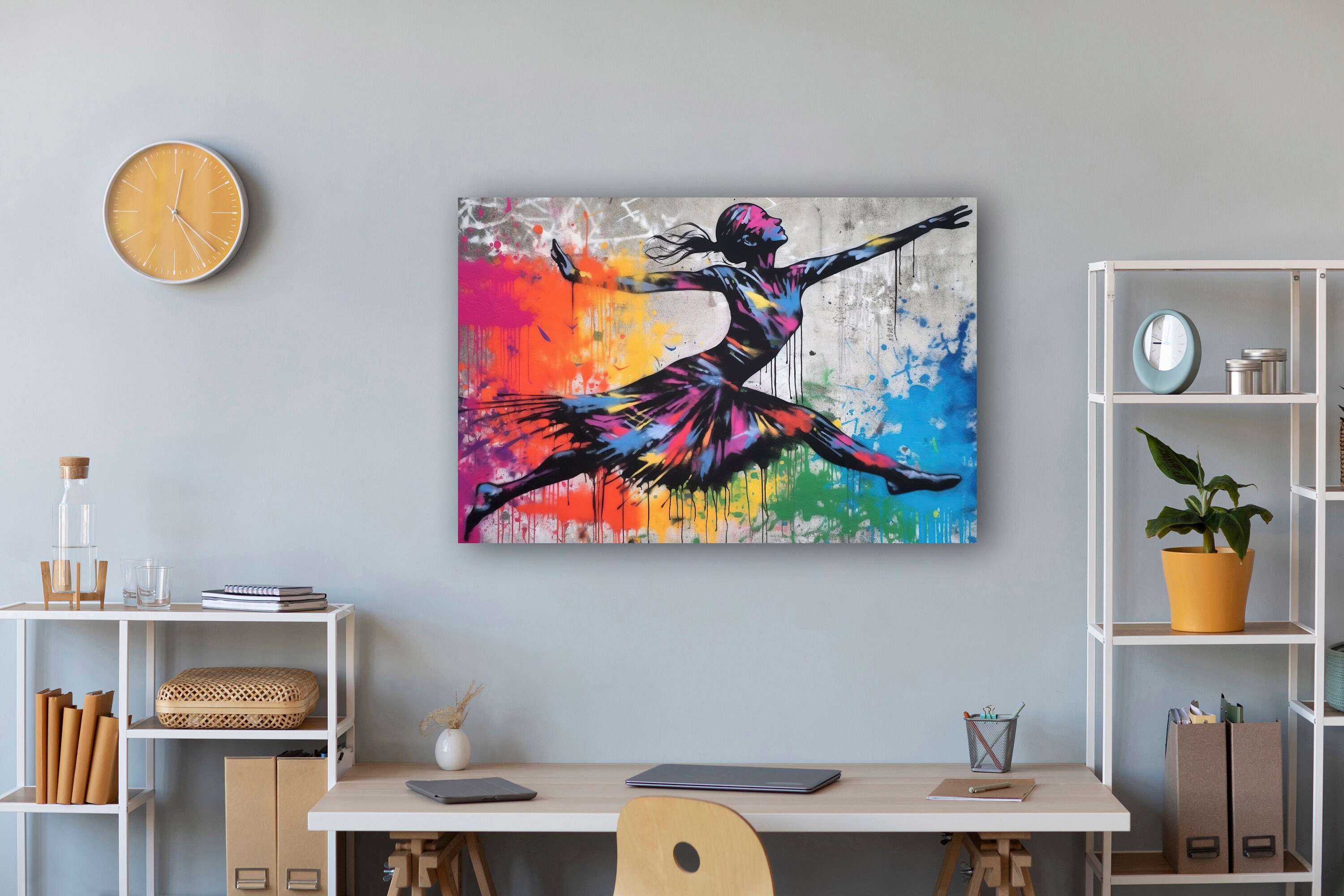 Banksy Dancing Girl, Abstract Girl Banksy Wall Decor, Banksy Canvas ...