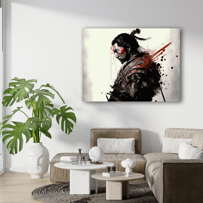 Japanese Samurai Wall Decor, Japanese Art Print, Samurai Artwork ...