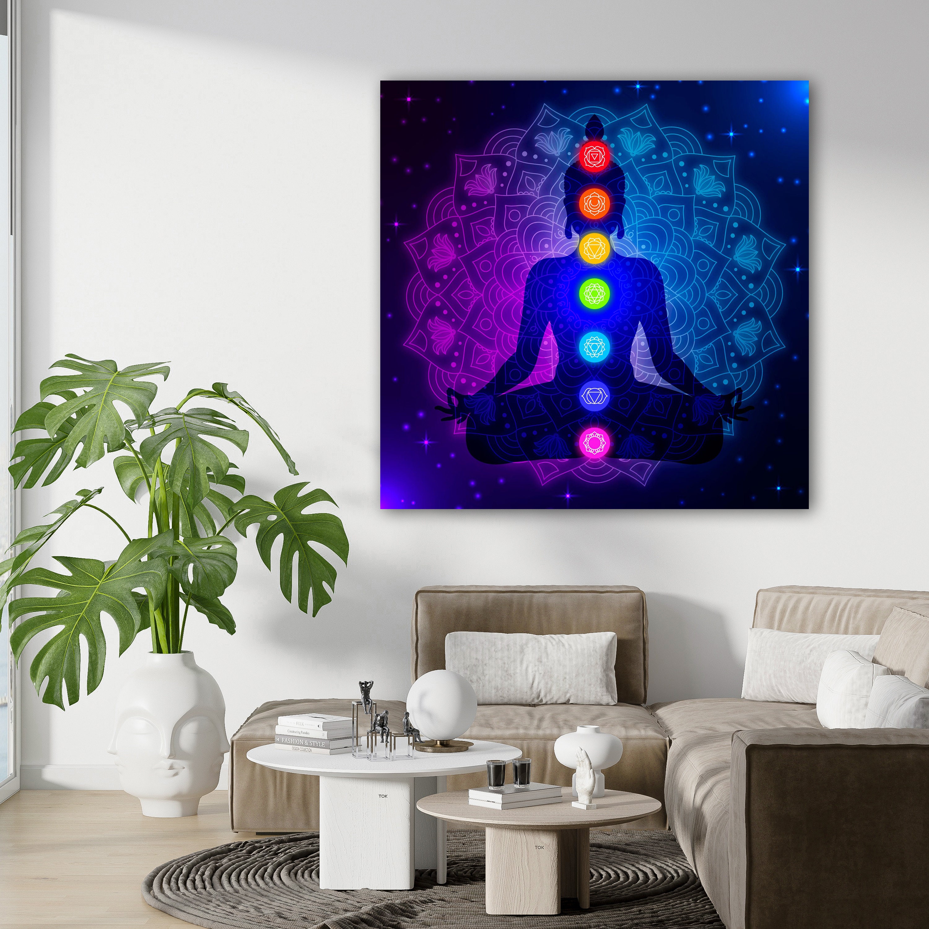 Seven Chakra Wall Art, Chakra Wall Decor, Chakra Symbols Decor, Wall ...