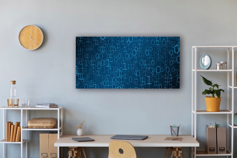 Computer Science Wall Decor, Binary Code Wall Art, Huge Canvas Print ...