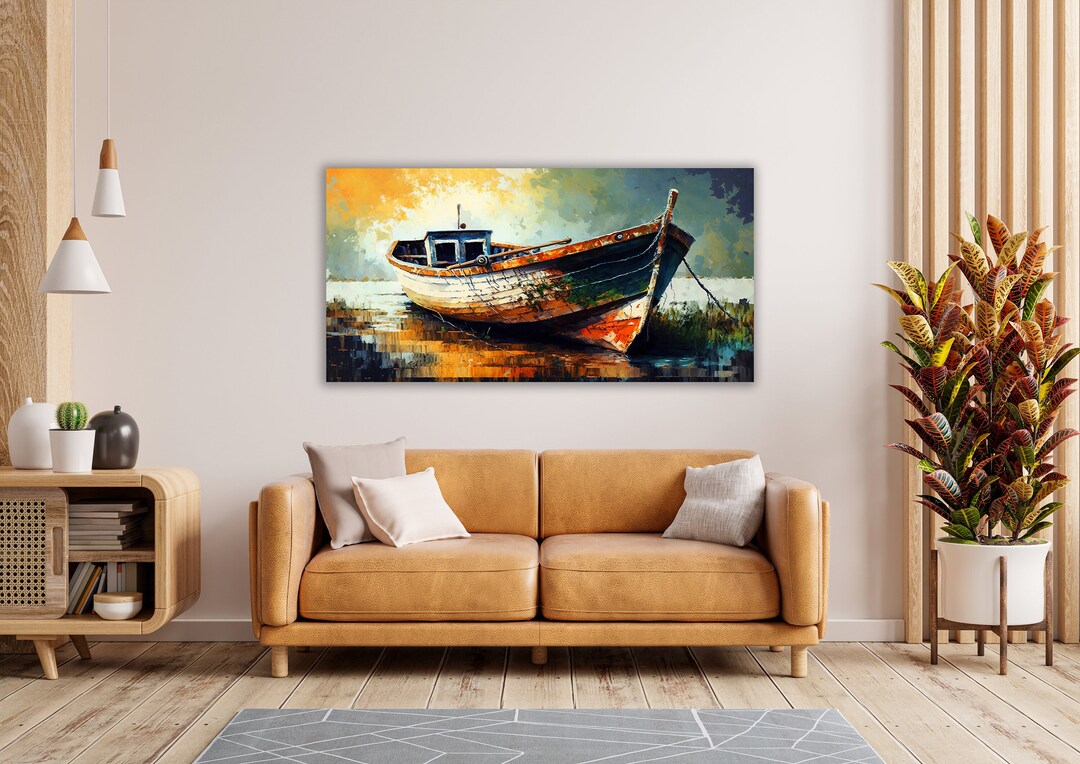 Old Wooden Ship Nautical Decor, Lakehouse Decor, Coastal Decor, Wooden ...