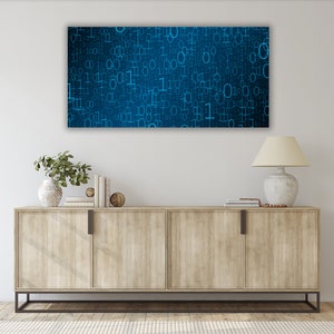 Computer Science Wall Decor, Binary Code Wall Art, Huge Canvas Print ...