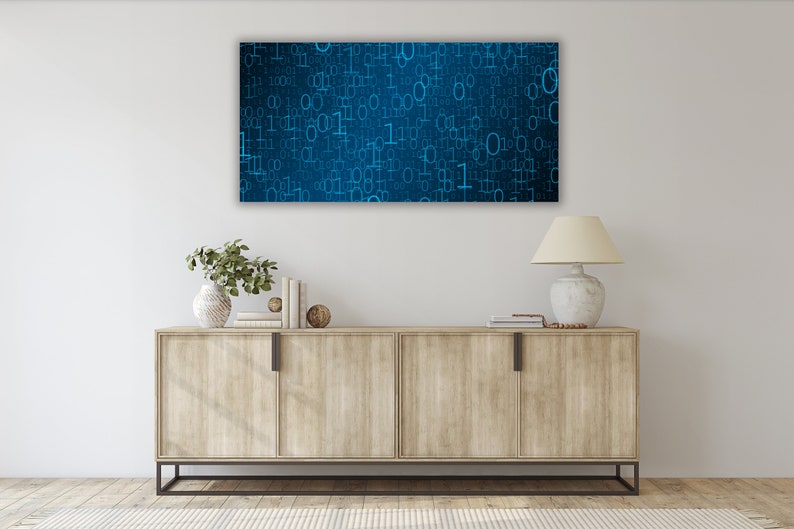 Computer Science Wall Decor, Binary Code Wall Art, Huge Canvas Print ...