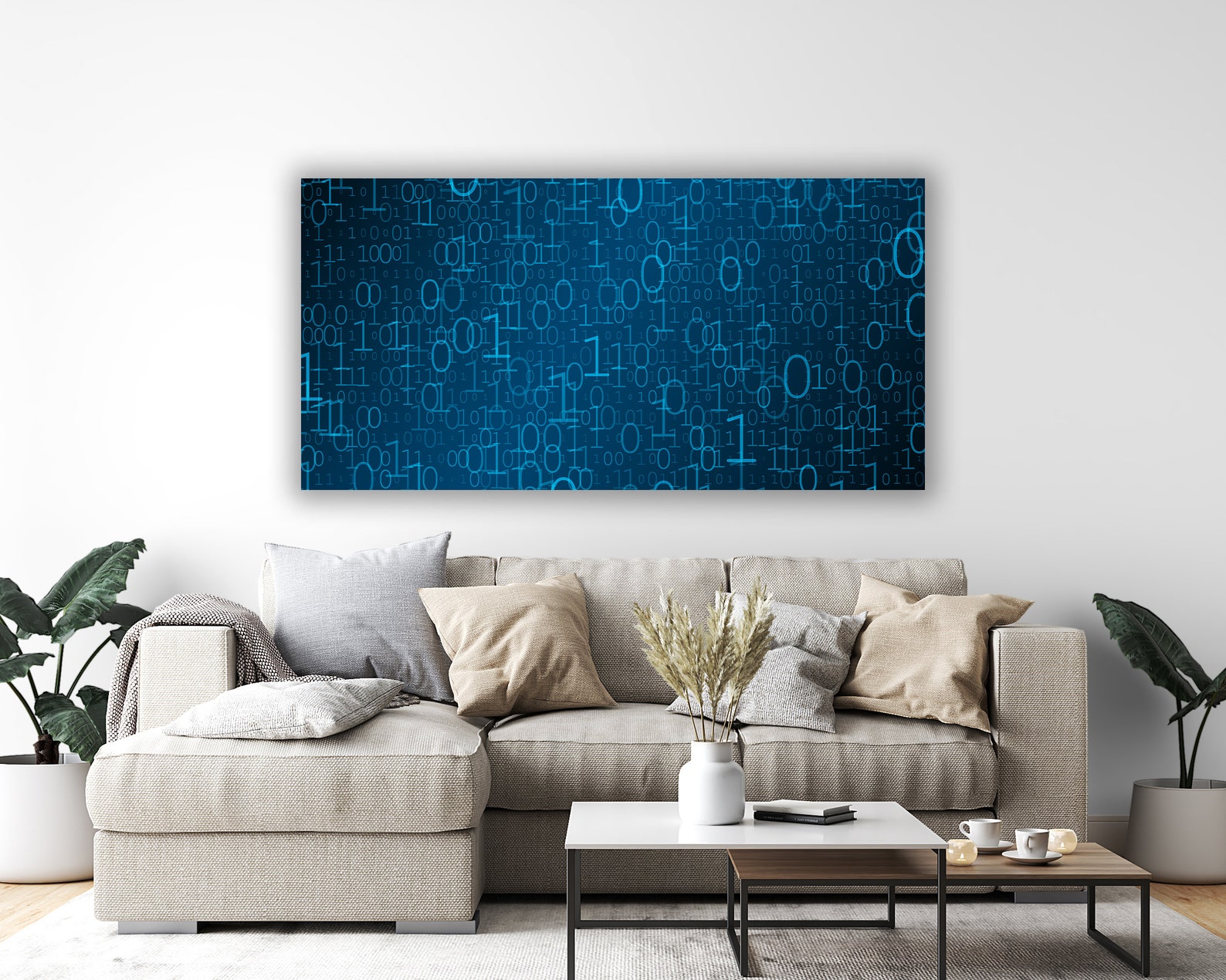 Computer Science Wall Decor, Binary Code Wall Art, Huge Canvas Print, Software&technology Wall ...