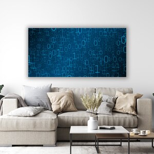 Computer Science Wall Decor, Binary Code Wall Art, Huge Canvas Print ...