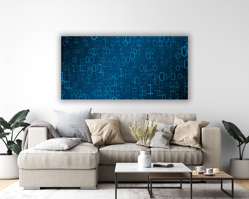 Computer Science Wall Decor, Binary Code Wall Art, Huge Canvas Print, Software&technology Wall ...