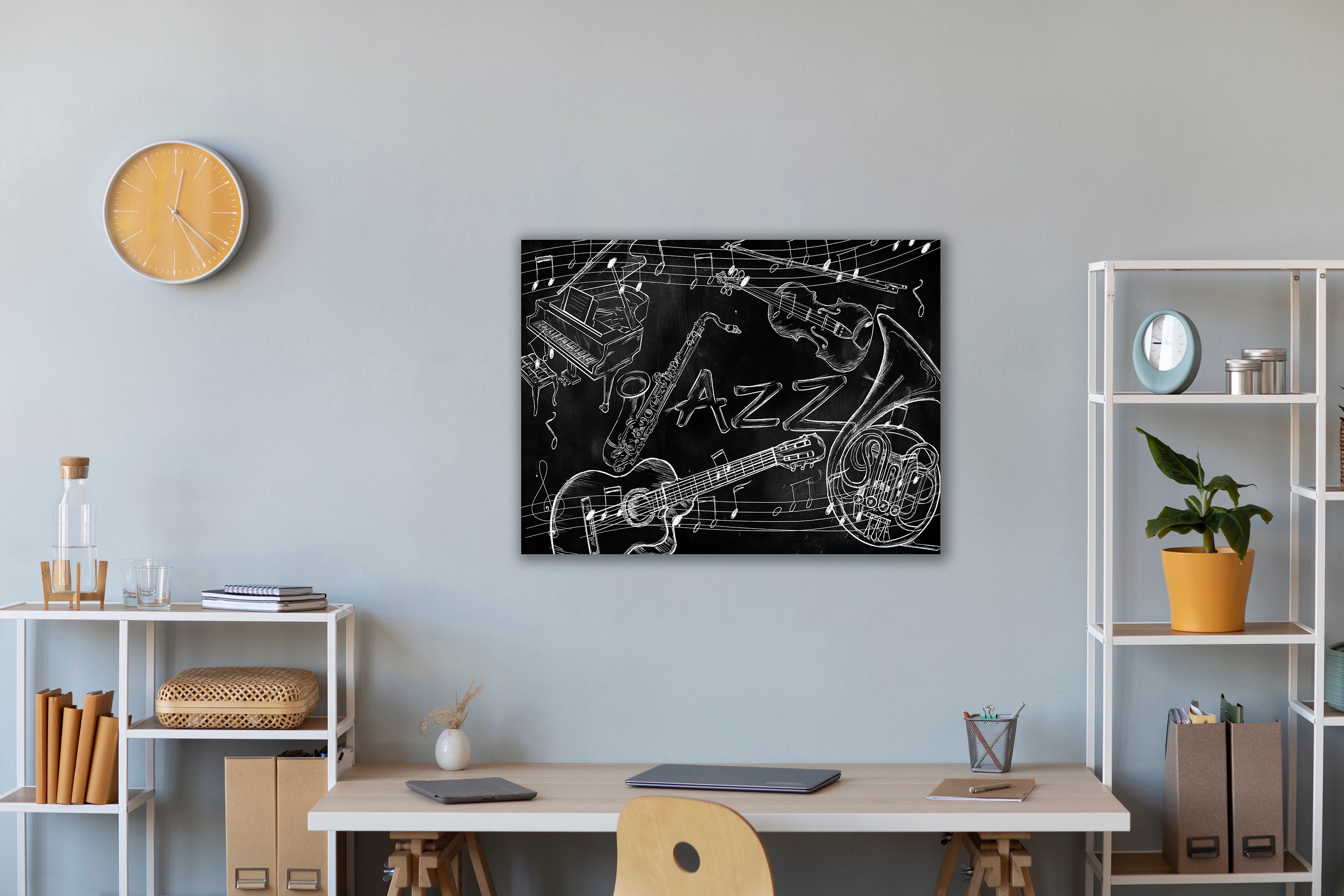 Music Instruments Wall Art, Music Studio Sign, Music Room Decor, Jazz ...