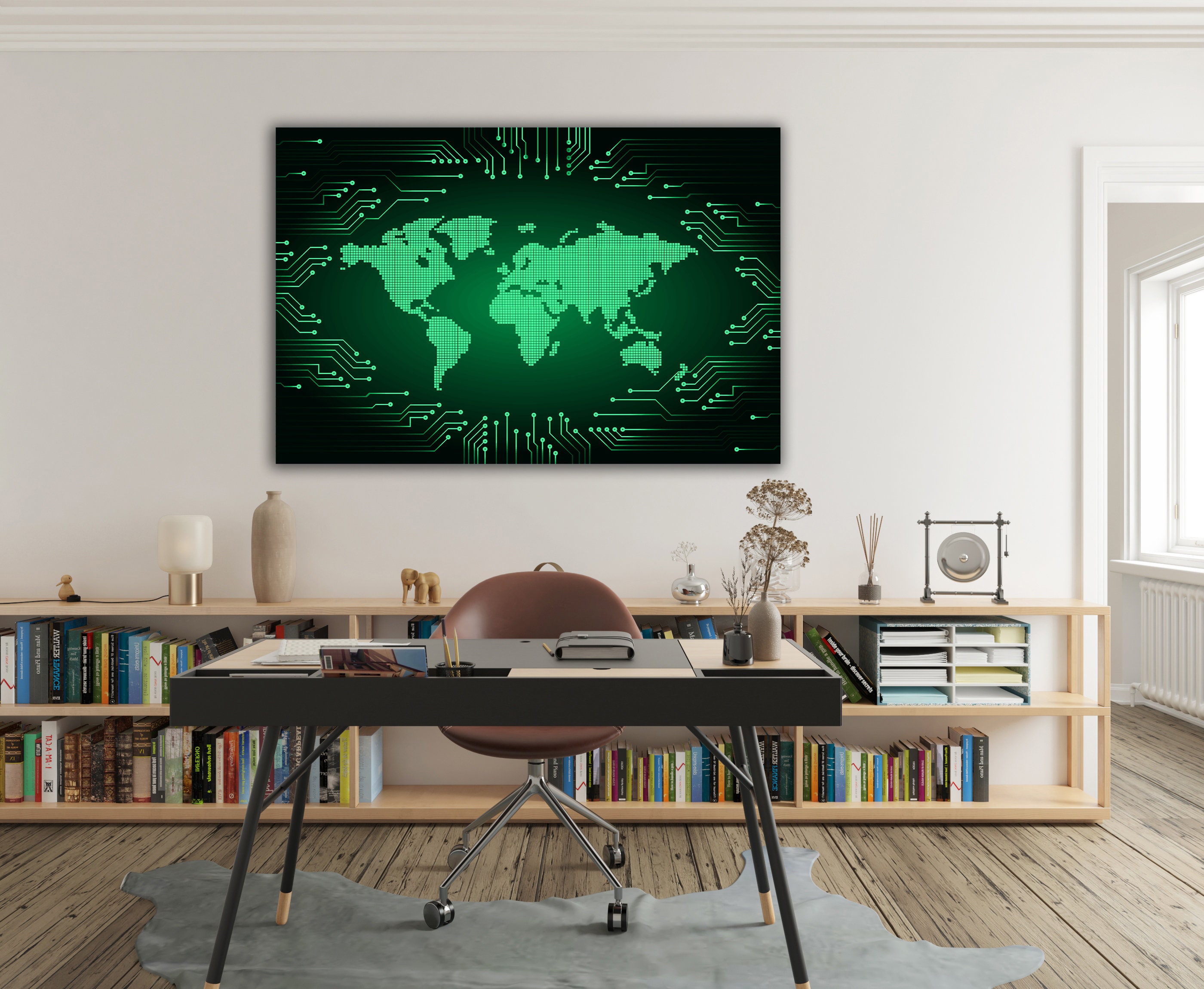Cpu Chip Circuit Board World Map, Circuit Board Decor, Chip Wall Art ...