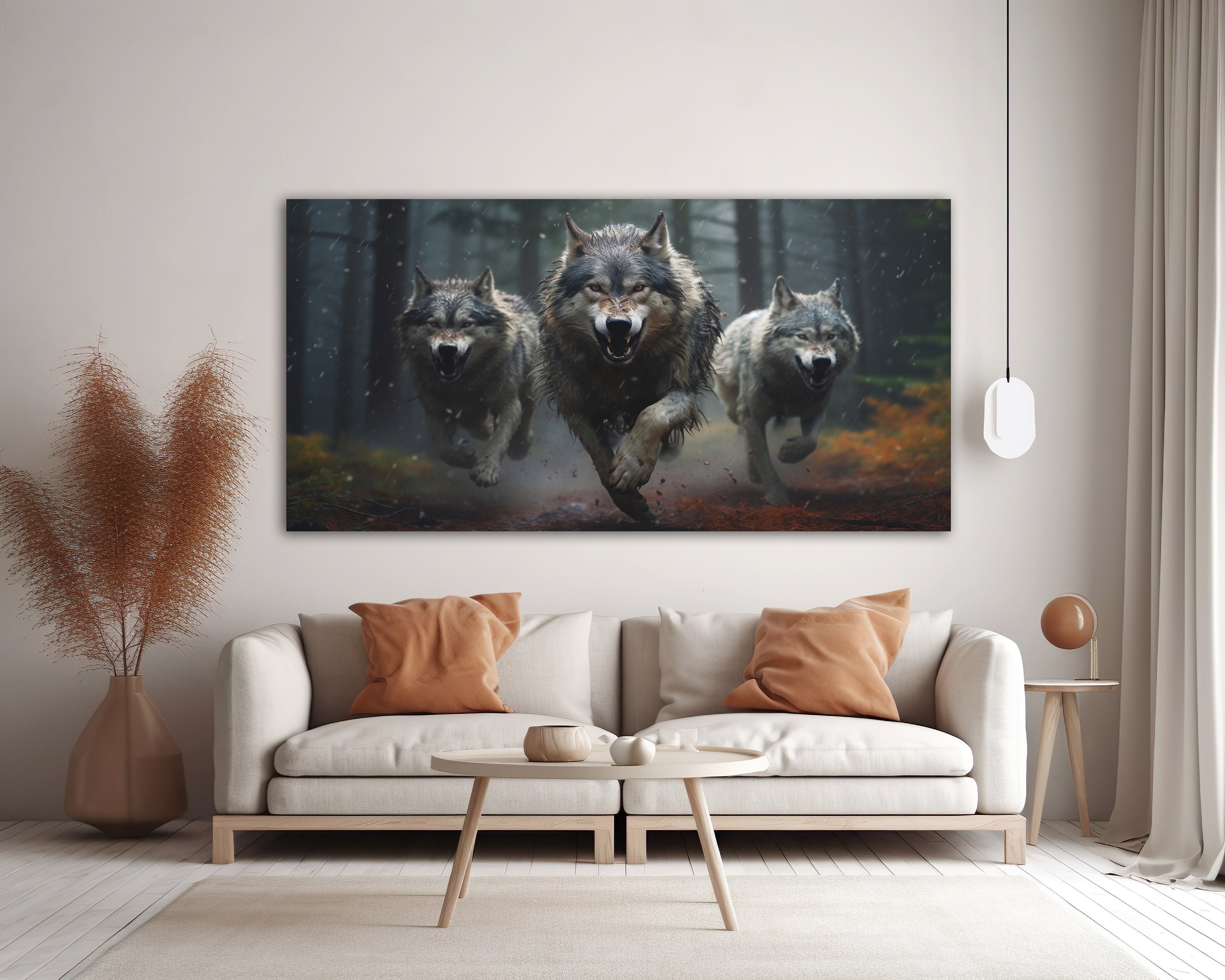 Wolfs Print, Wolf on the Hunt, Wolf Wall Decor, Man Cave Art, Wolf Wall ...