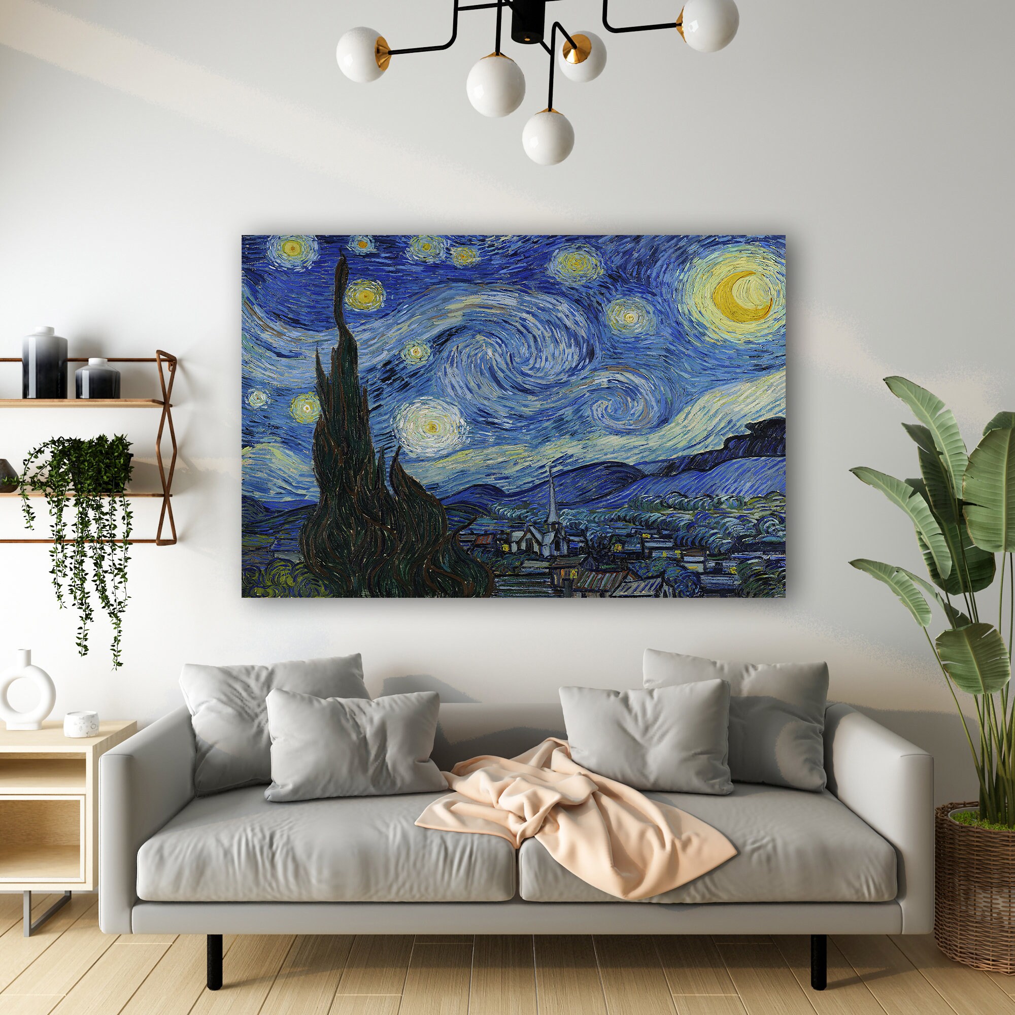 Vincent Van Gogh Starry Night 1889, Starry Night Wall Decor, Home Decor ...