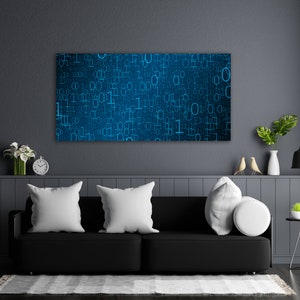 Computer Science Wall Decor, Binary Code Wall Art, Huge Canvas Print ...